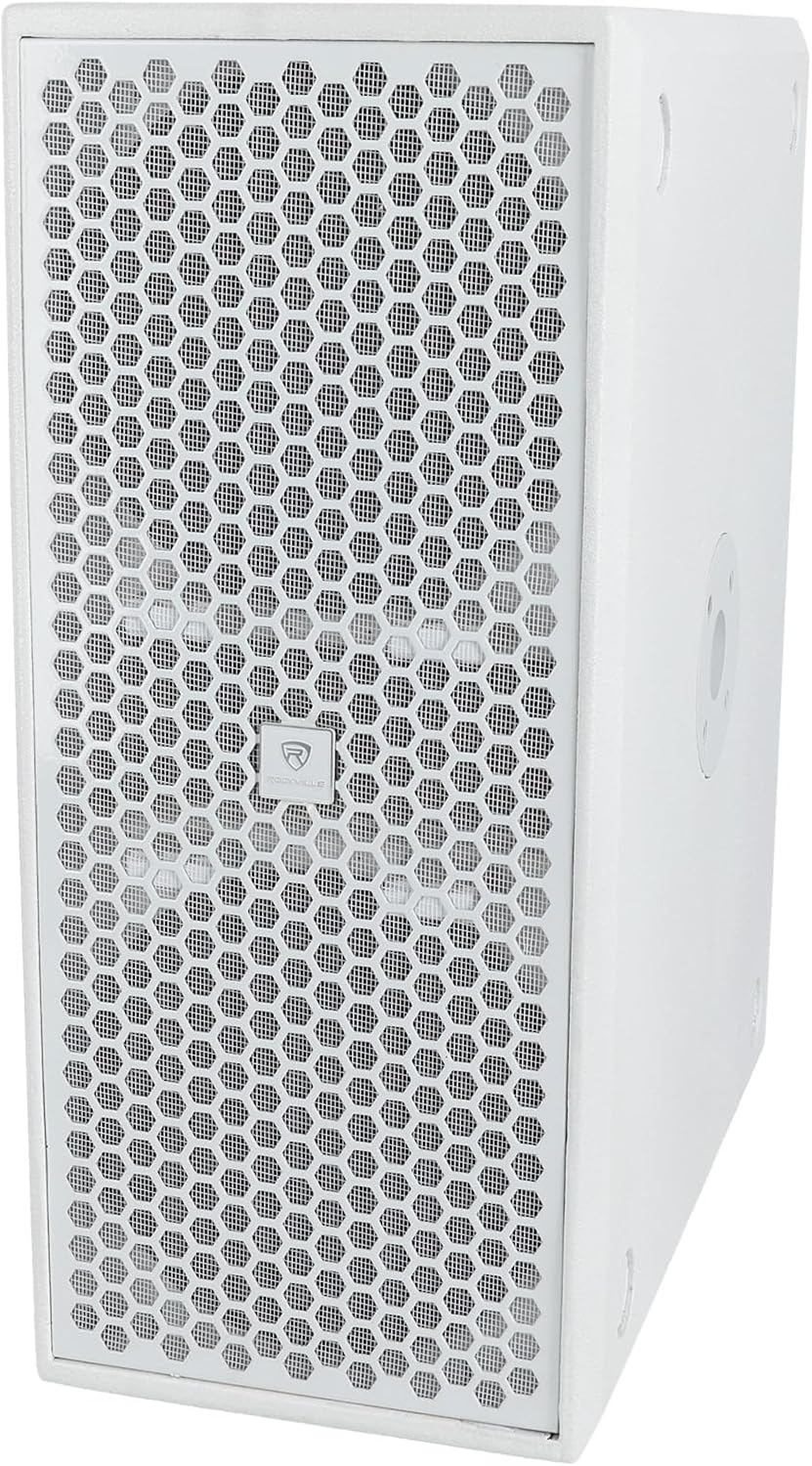 Amazon.com: Rockville TITAN SLIM D8 White Powered Subwoofer, Dual 8 ...