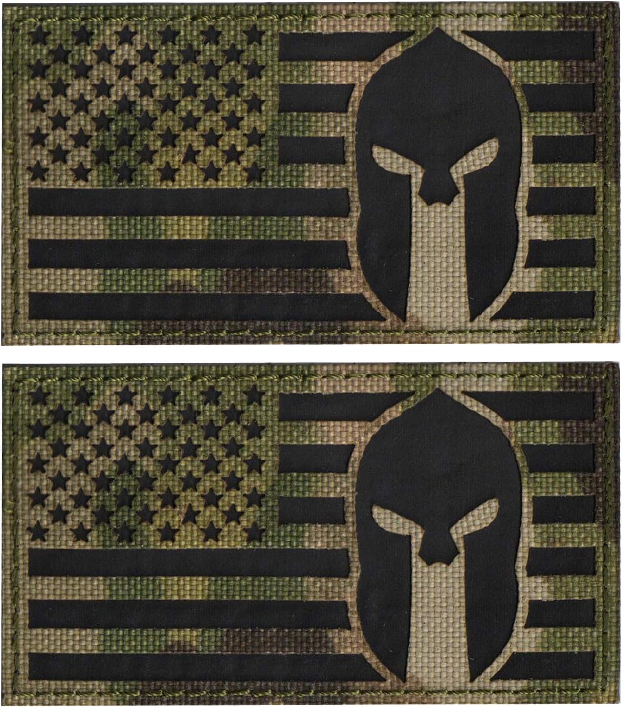USA Flag Spartan Helmet Reflective Patch Jacket Vest DIY Costume ...