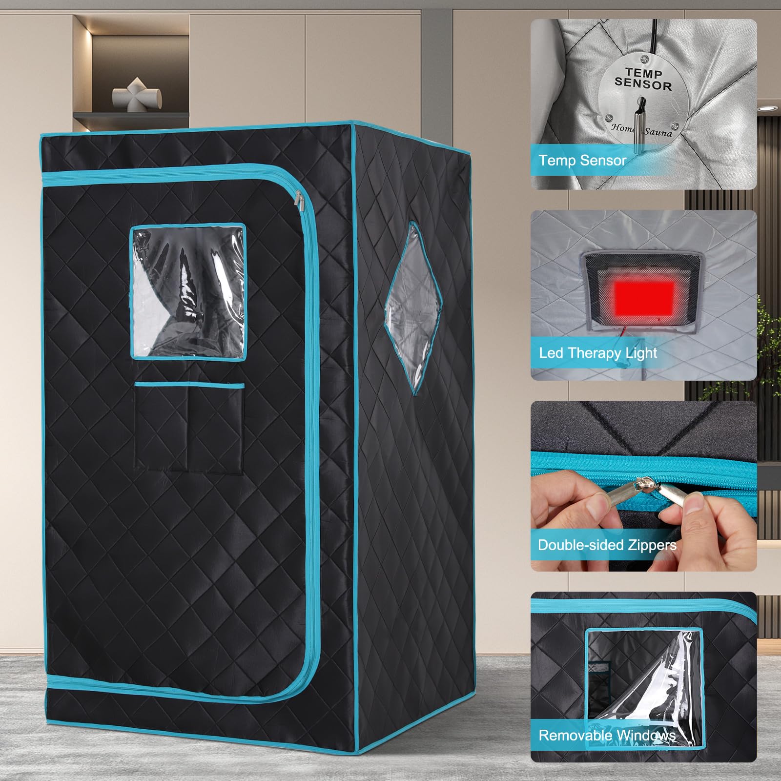 Snapklik.com : iDOTODO Portable Full Size Infrared Saunas For Home, One ...