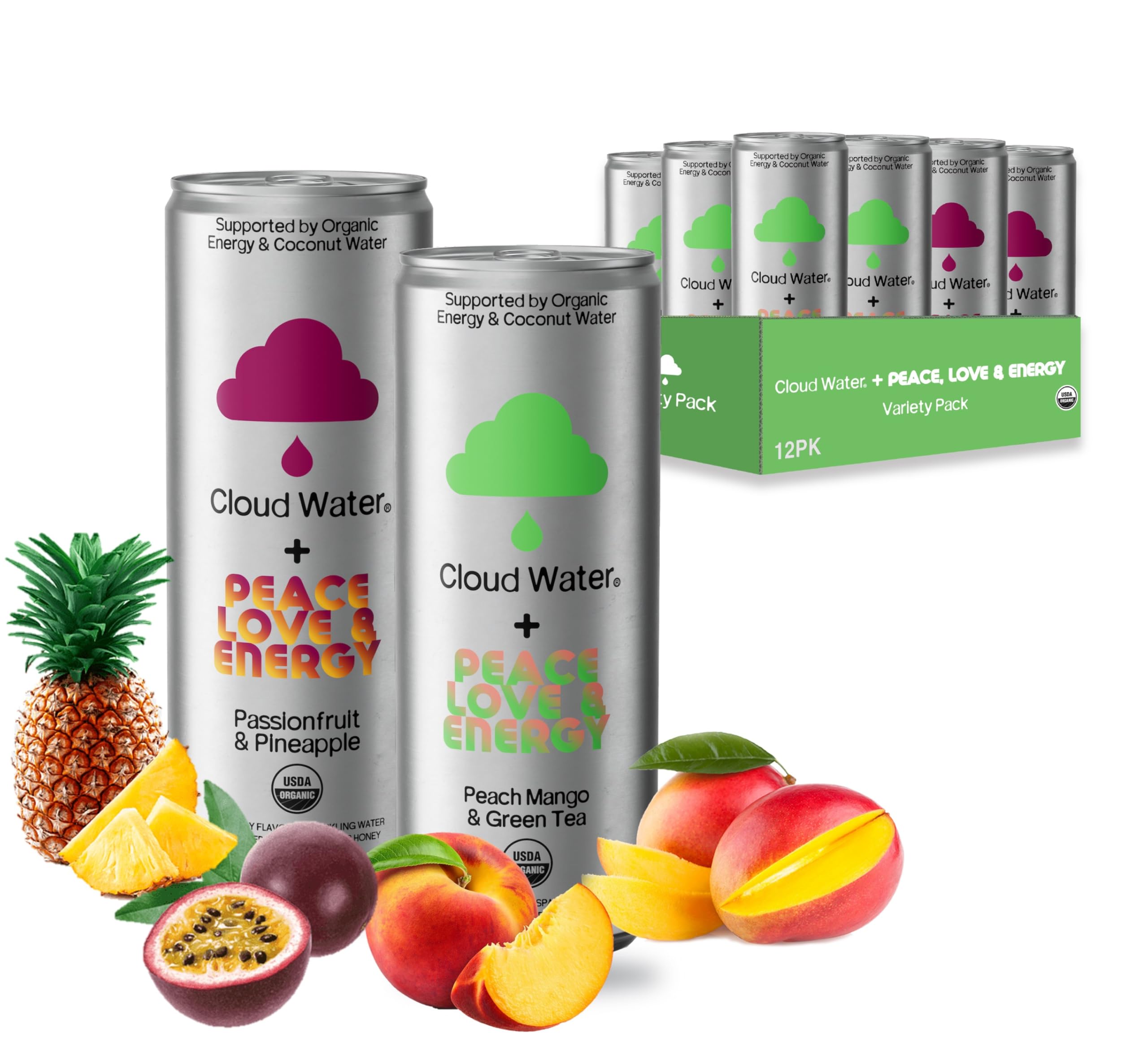 Amazon.com : Peace, Love & Healthy Organic Energy Drink by Cloud Water ...