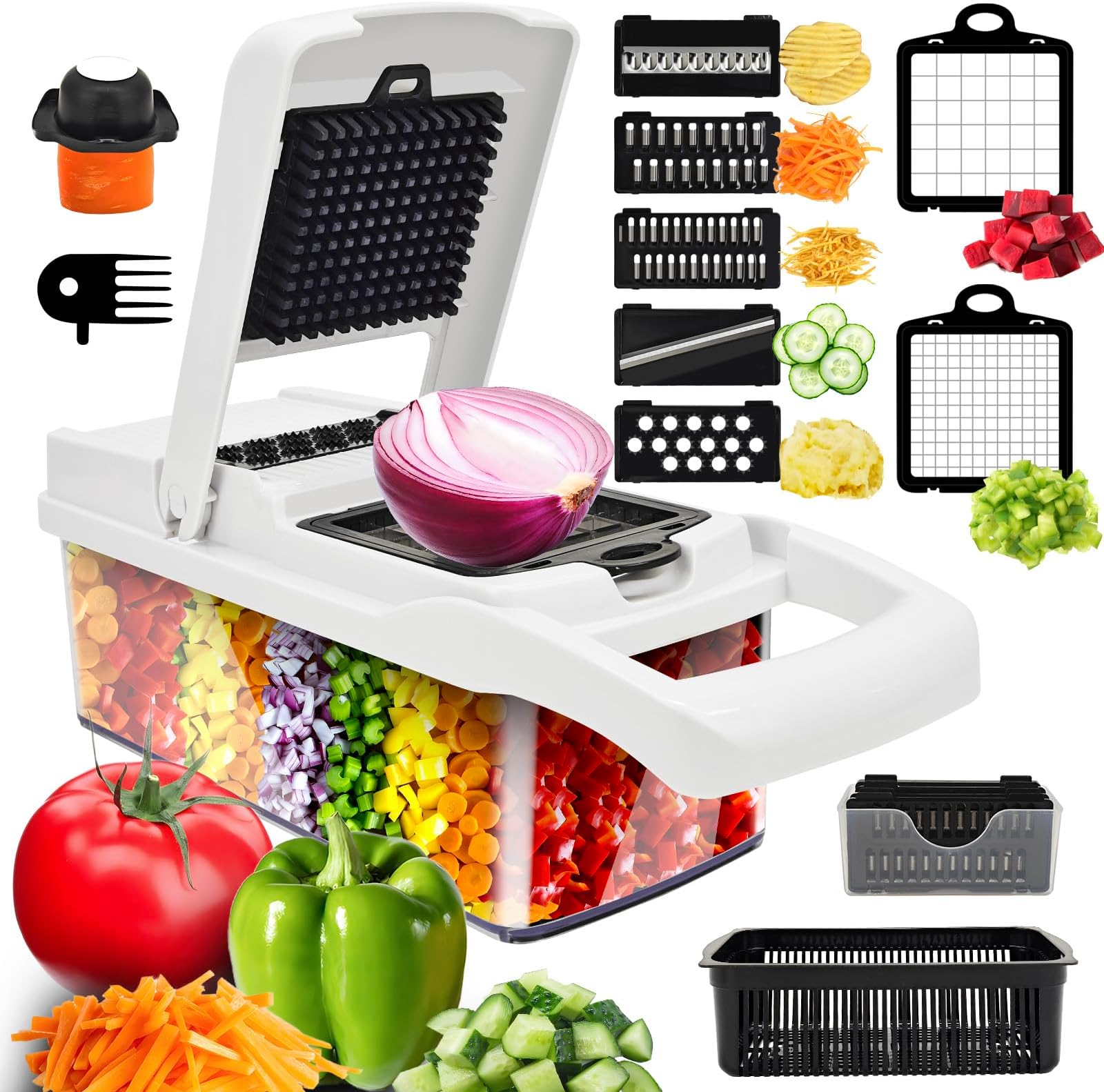 Amazon.com: Fullstar Vegetable Chopper, Veggie Chopper with Container ...