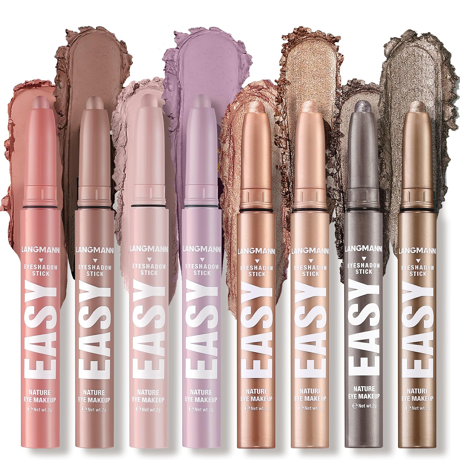 Amazon.com : Jolilab Eyeshadow Stick Set, 8 Colors Matte Professional ...