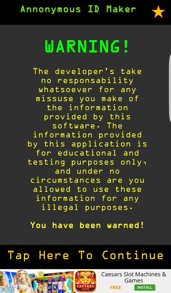 Annonymous Identity Maker - App on Amazon Appstore