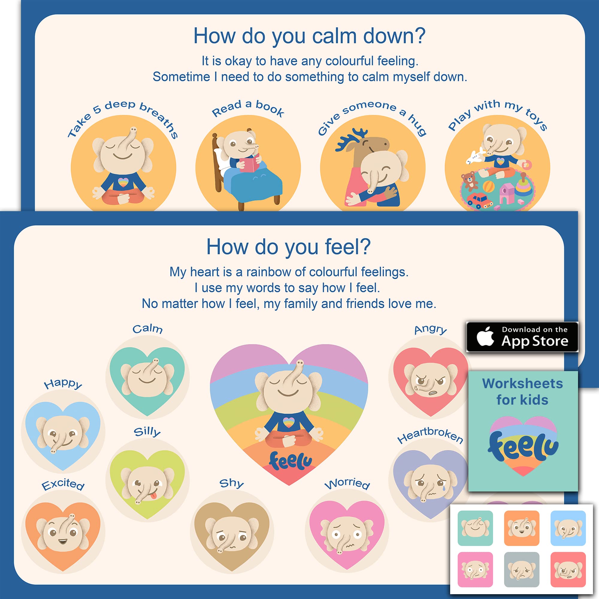 Feelu Feelings Chart For Kids Calm Down Corner Includes 2 | Desertcart ...