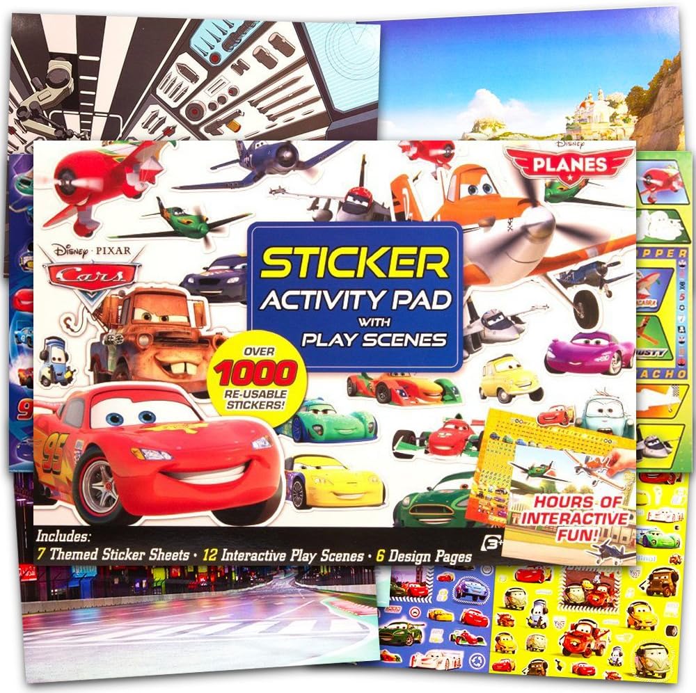 Amazon.com: Disney Cars Stickers and Activity Book Bundle (Over 1000 ...