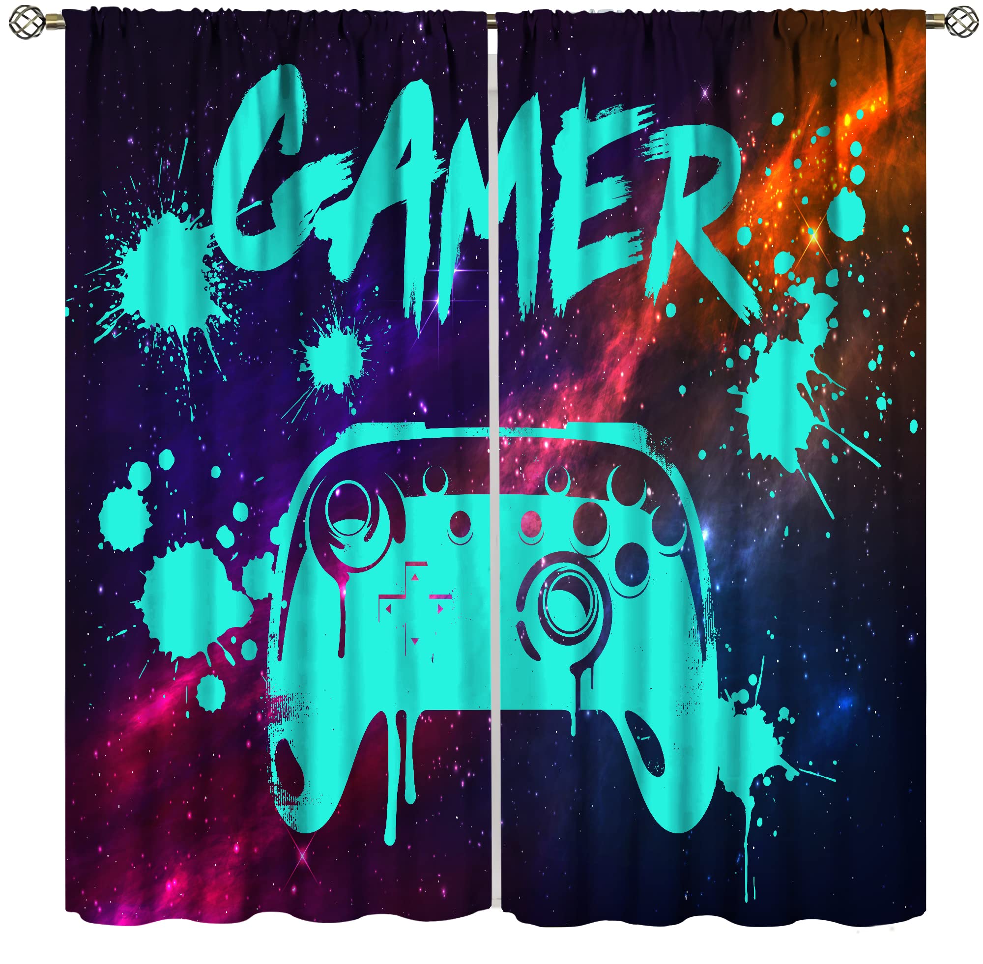 Amazon.com: YungHo Gaming Curtain for Boys Bedroom, Video Game Gamer ...