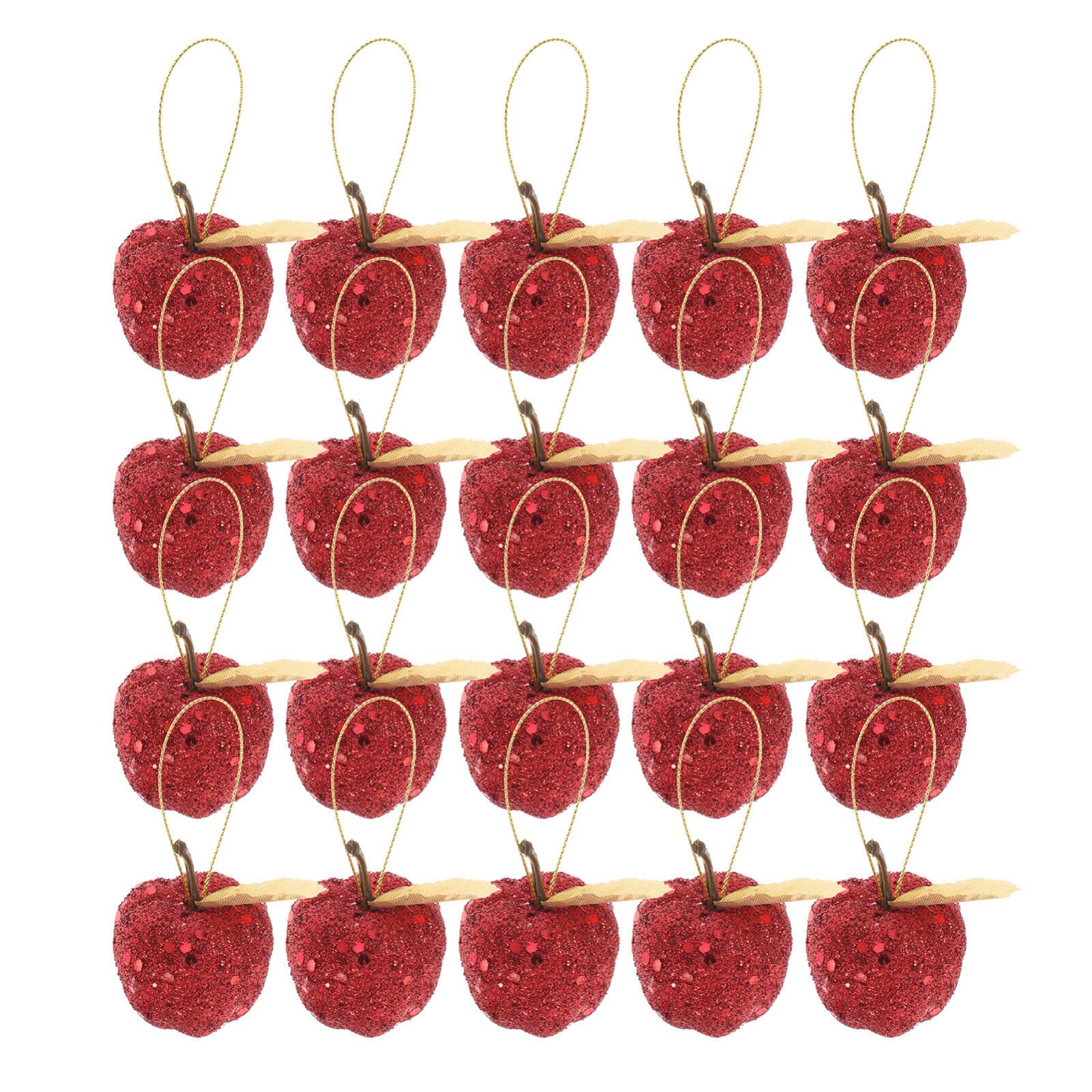 BESPORTBLE Mini Apple Ornaments: 20 Pack 1.9in Christmas Tree Baubles ...