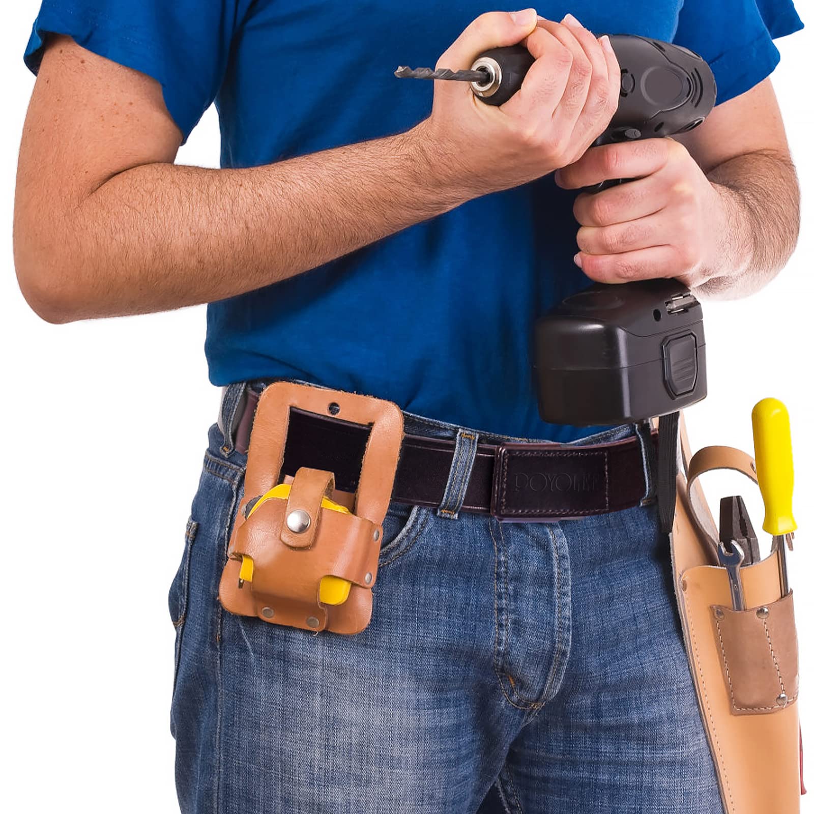 Snapklik.com : Mechanic Belt No Buckle Belts For Men Leather Work Belt ...