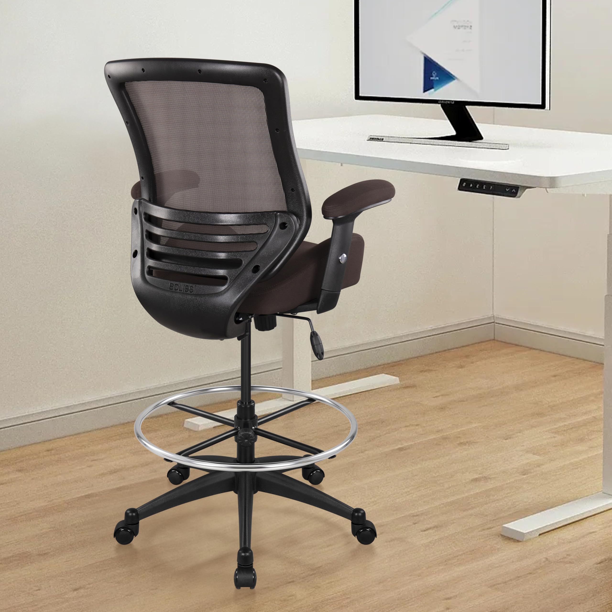 Snapklik.com : 400lbs Mesh Ergonomic Drafting Chair,Tall Office Chair ...