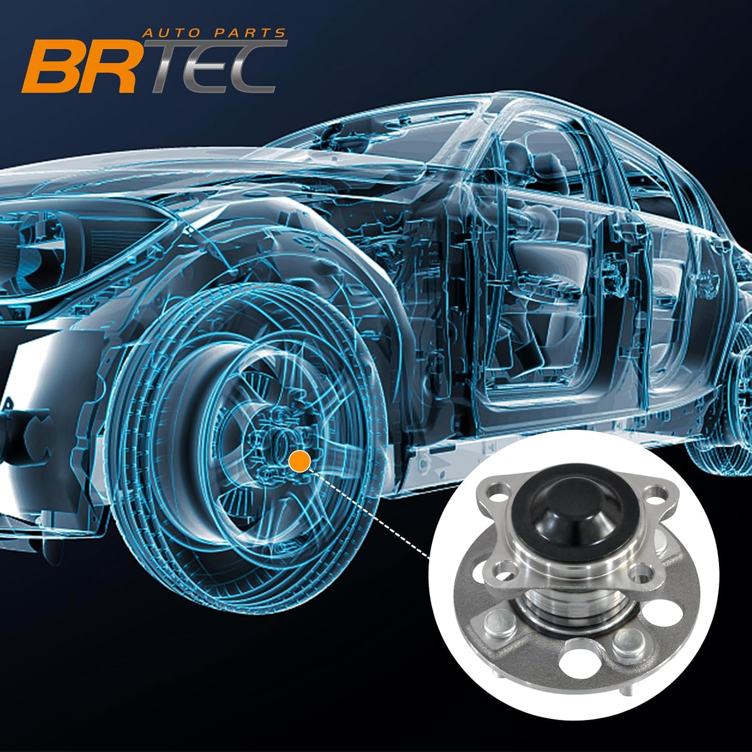 BRTEC 512371 Buje de rueda trasera y conjunto de rodamiento compatible ...