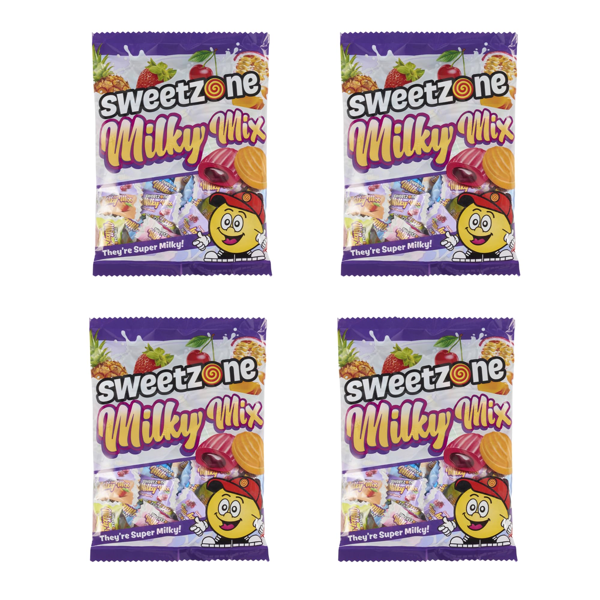 Sweetzone Milky Mix 180 grams - Pack of 4 Bags of Sweets - Irresistible ...