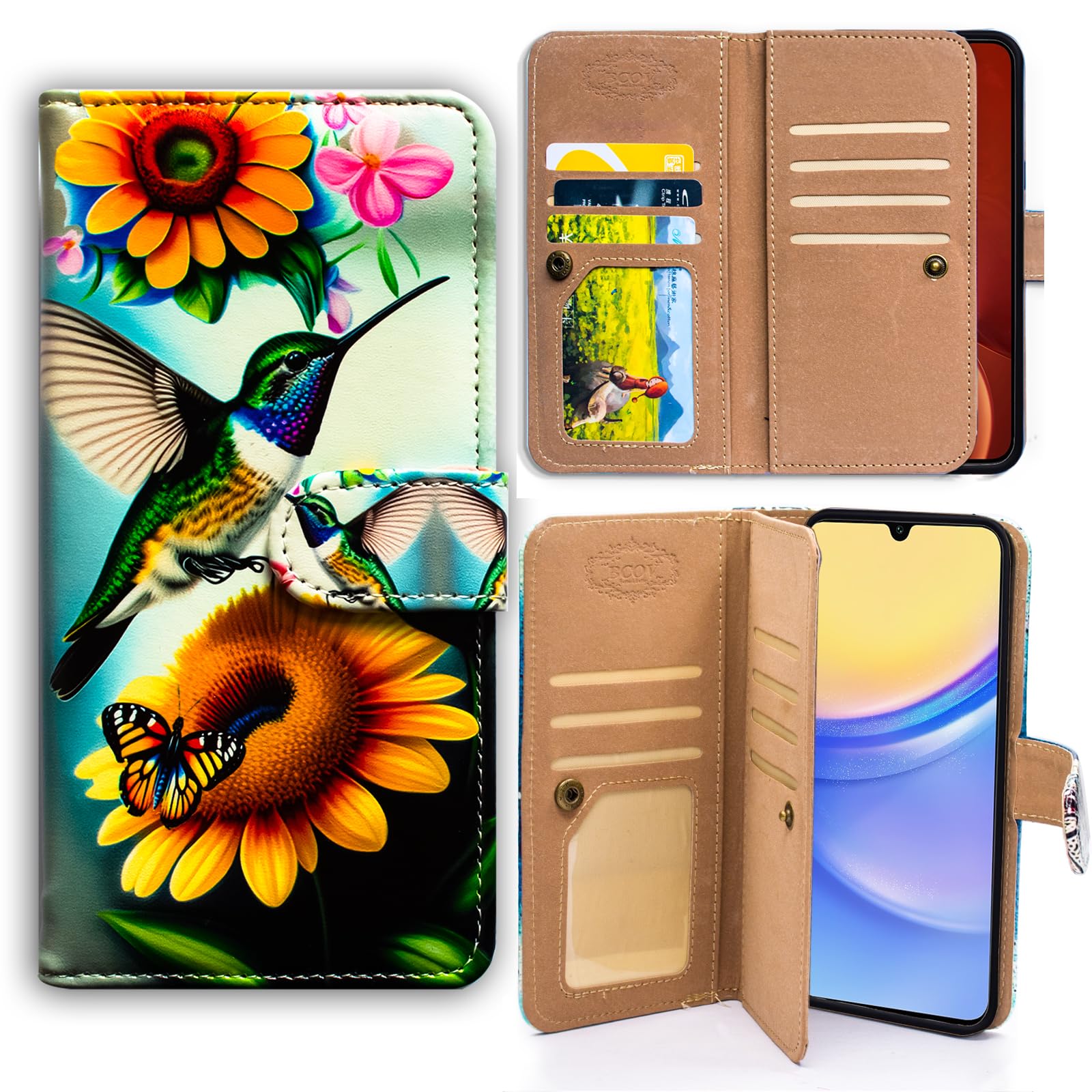 Amazon.com: Bcov Case for Samsung Galaxy A15 5G,Green Hummingbird ...