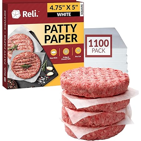 Amazon.com: (1100 Pack) Reli. Hamburger Patty Paper (4.75" x 5",Square ...