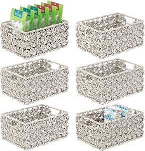 Amazon.com: mDesign Seagrass Woven Rectangular Storage Basket Bin with ...