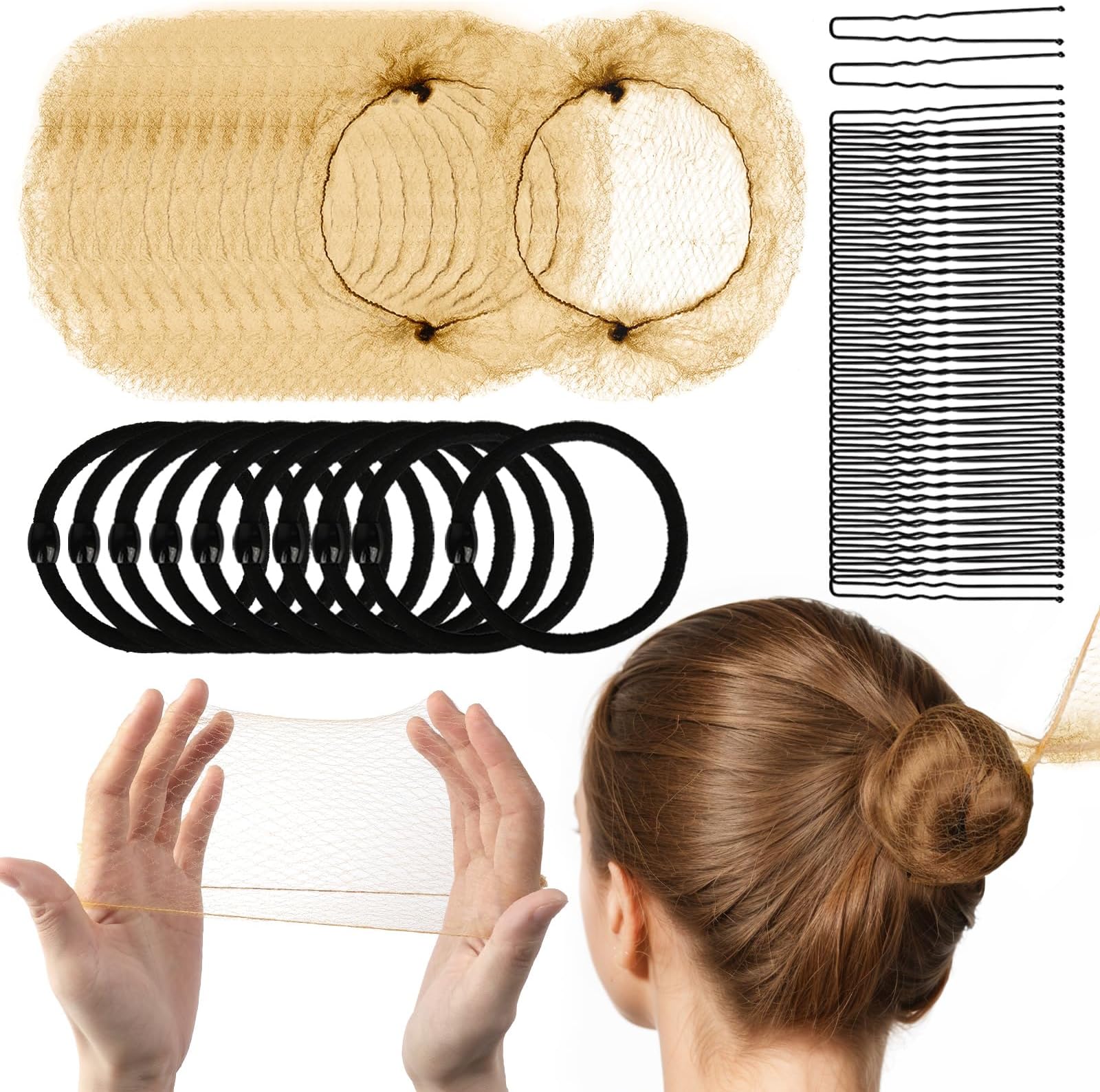 Amazon.com: YGDZ Hair Nets, 40pcs Invisible Hair Net for Ballet Buns ...