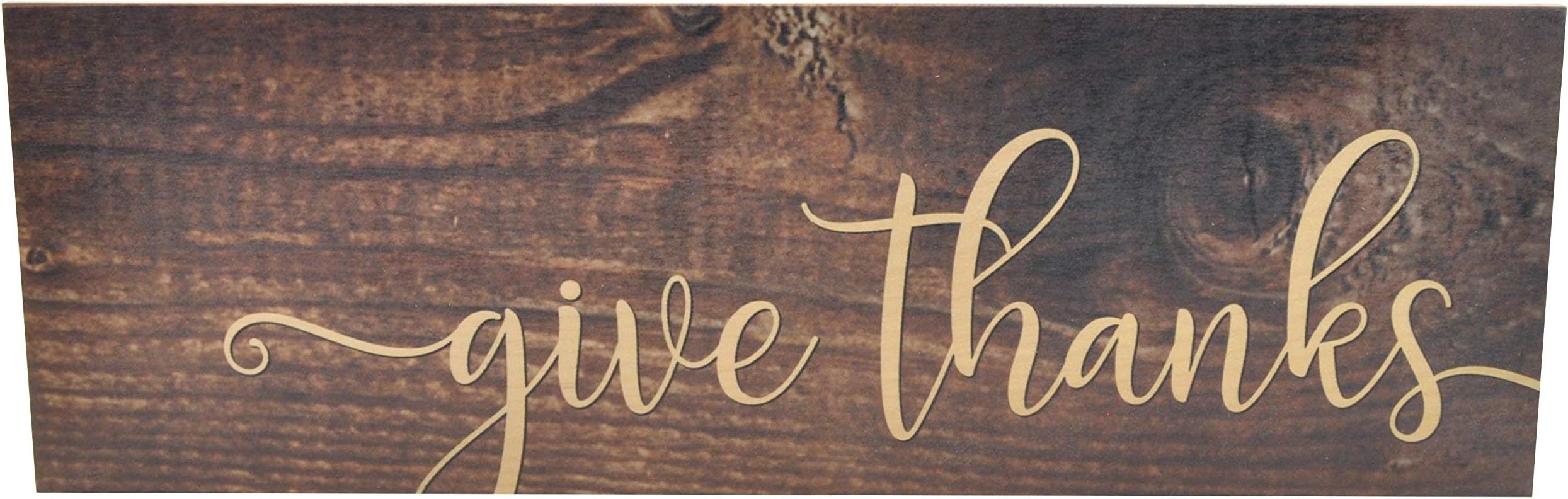 Amazon.com: Give Thanks Wood Rustic Style Wall Décor Sign 6x18 : Home ...
