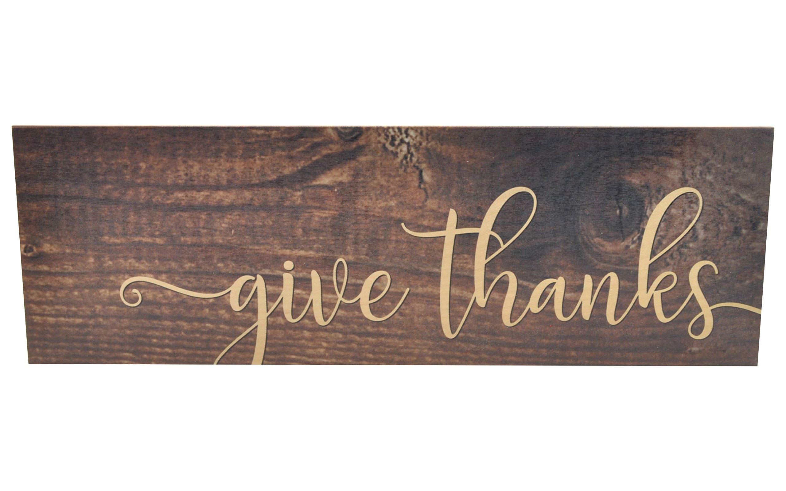 Amazon.com: Give Thanks Wood Rustic Style Wall Décor Sign 6x18 : Home ...