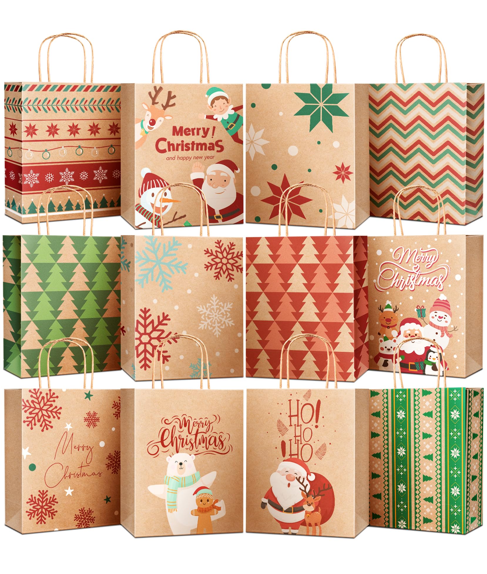Amazon.com: Gift Bags Medium Size with Handles - Holiday Decorations ...