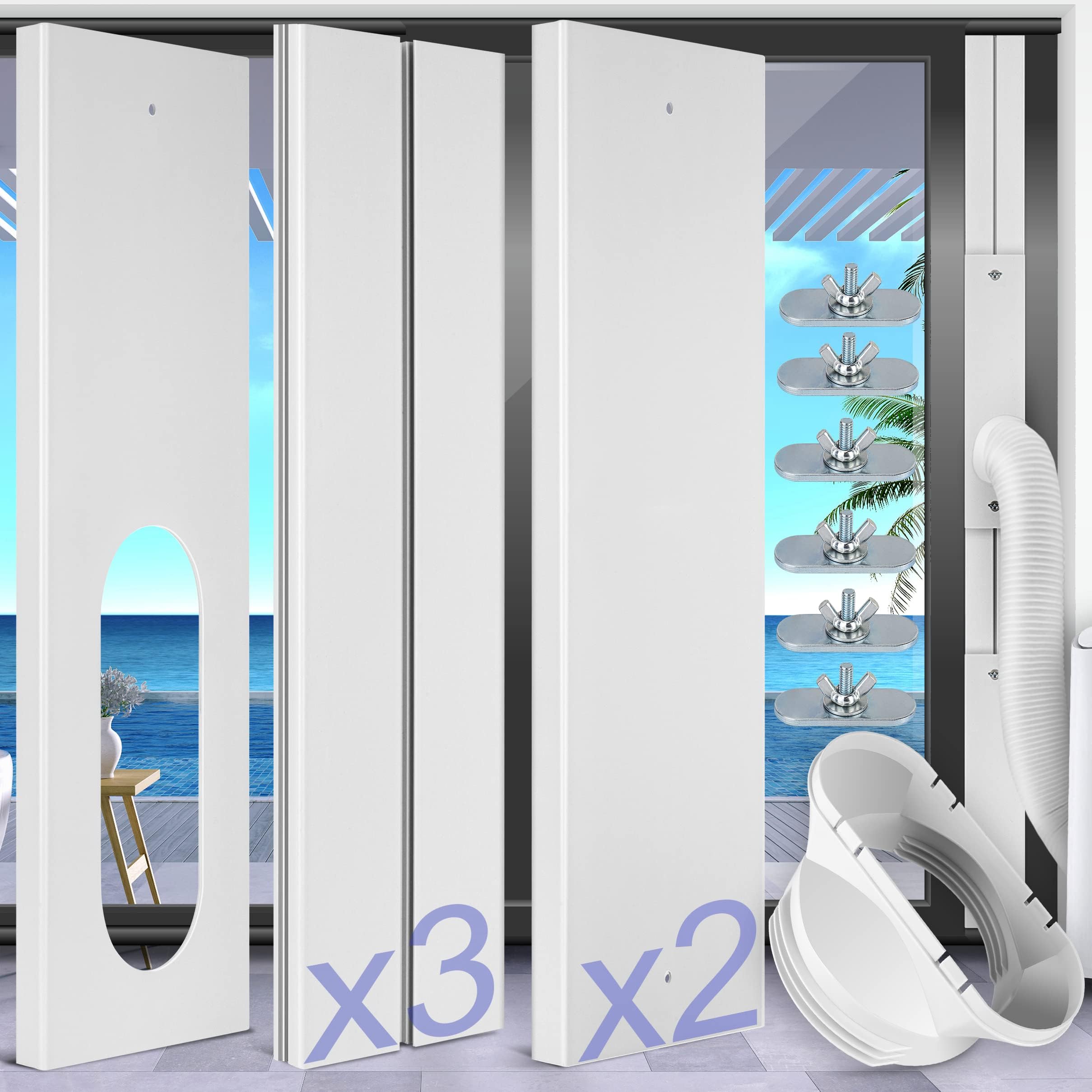 Amazon.com: Portable Air Conditioner Sliding Window Kit with Universal ...