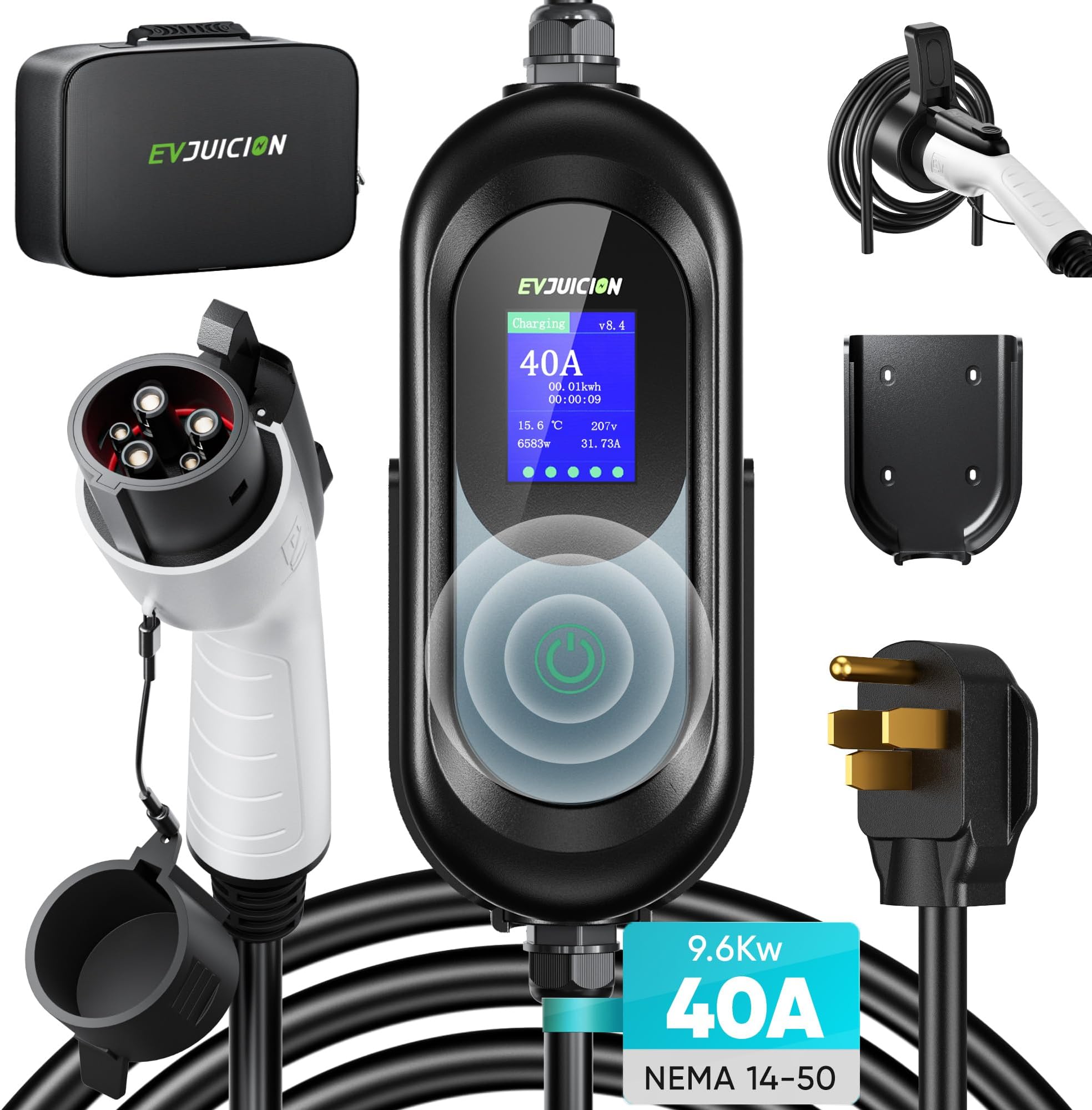 Amazon.com: Level 2 EV Charger 40 Amp, EV Chargers for Home 240V ...