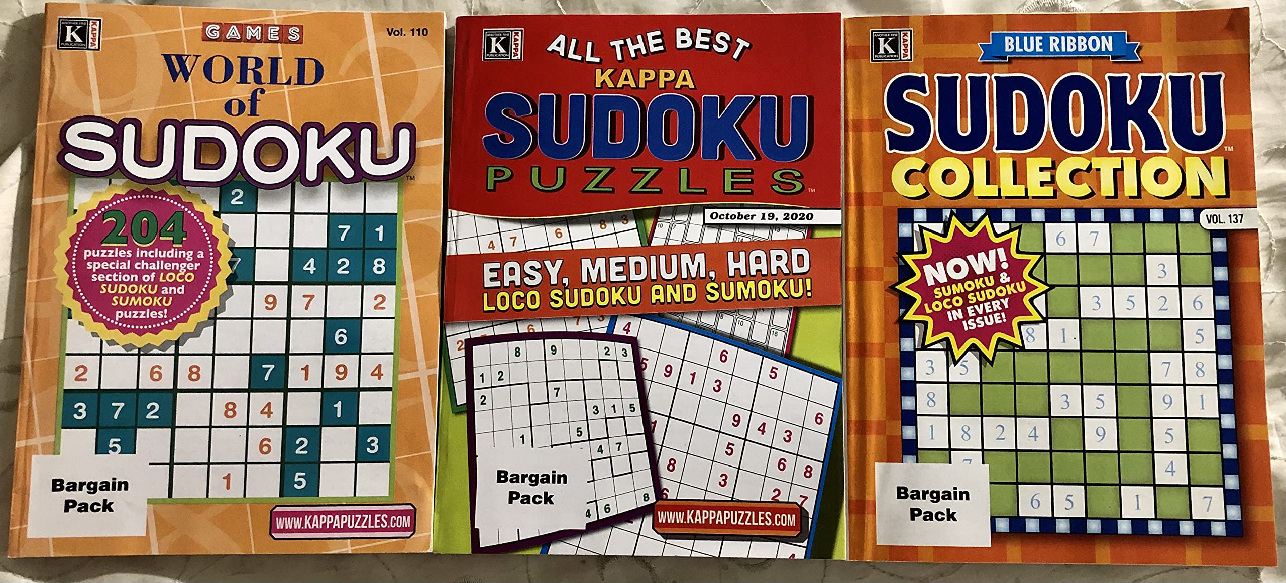 Mixed Lot of (3) Kappa Blue Ribbon All The Best Sudoku Collection ...