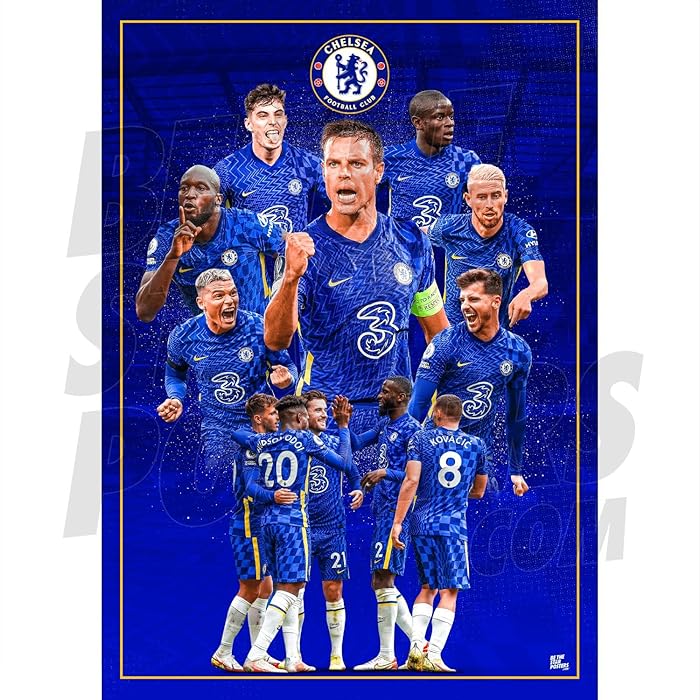 Buy Be The Star Posters Chelsea FC Player Montage 21/22 Poster A2 ...