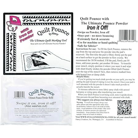 Amazon.com: Hancy 4-Ounce Quilt Pounce Pad with Chalk Powder, White