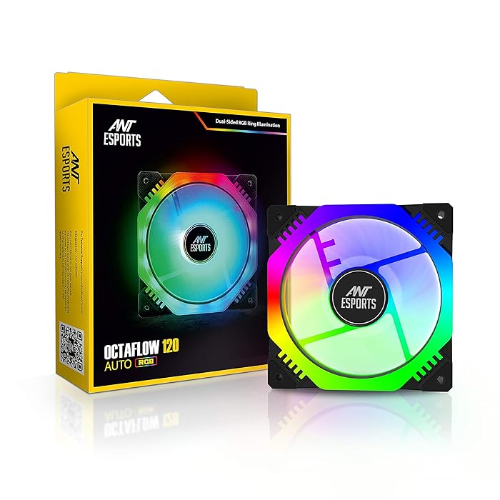 Buy Ant Esports Octaflow 120 Auto RGB 120mm 1200 RPM Cooler Case Fan ...