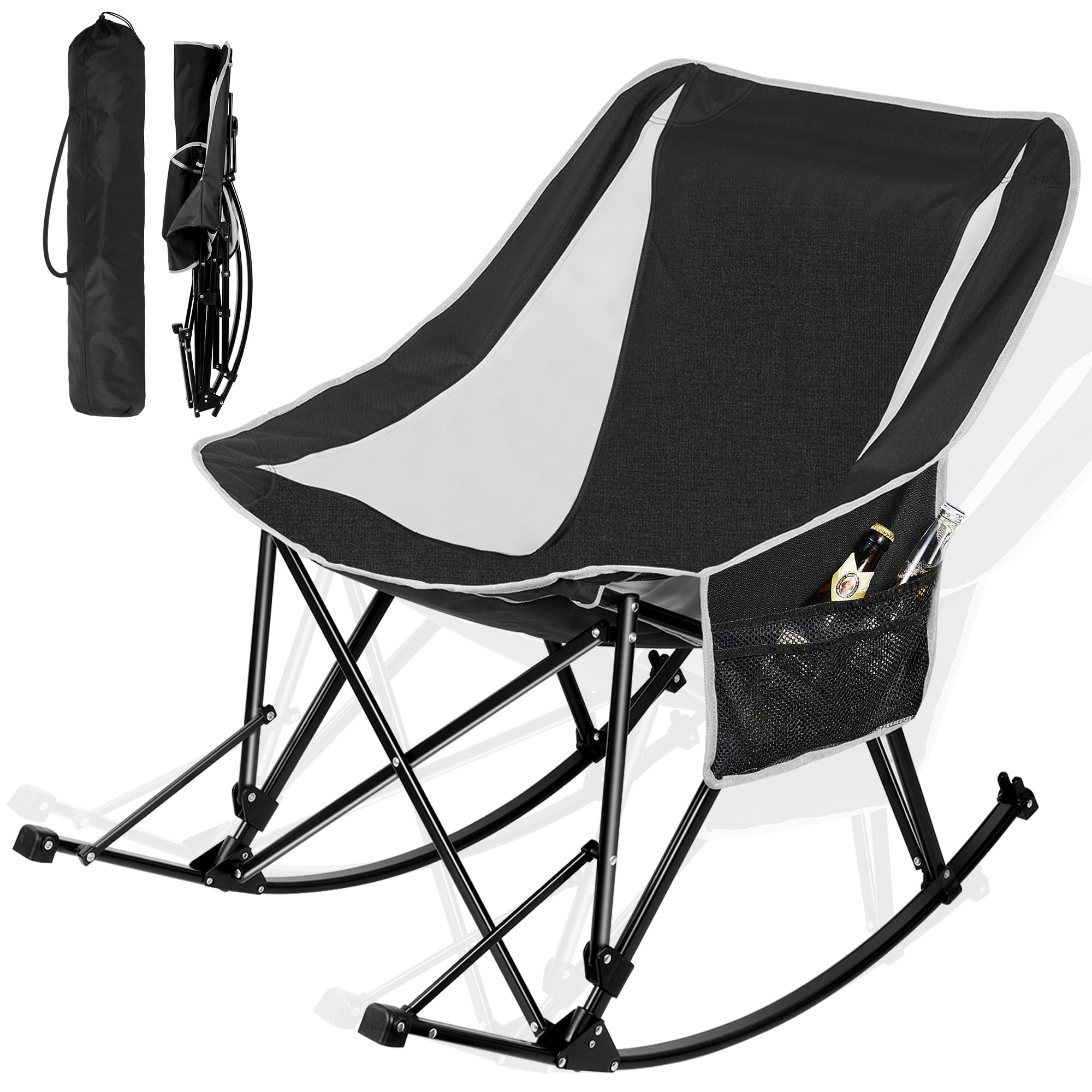 Snapklik.com : Portable Folding Rocking Camping Chair For Adults, Heavy ...