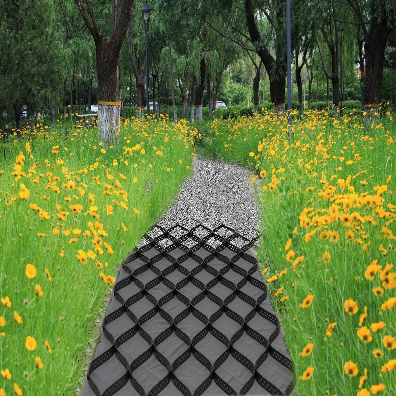 Buy Gravel Ground Honeycomb Garden Patios Path Grid, Heavy Duty ...