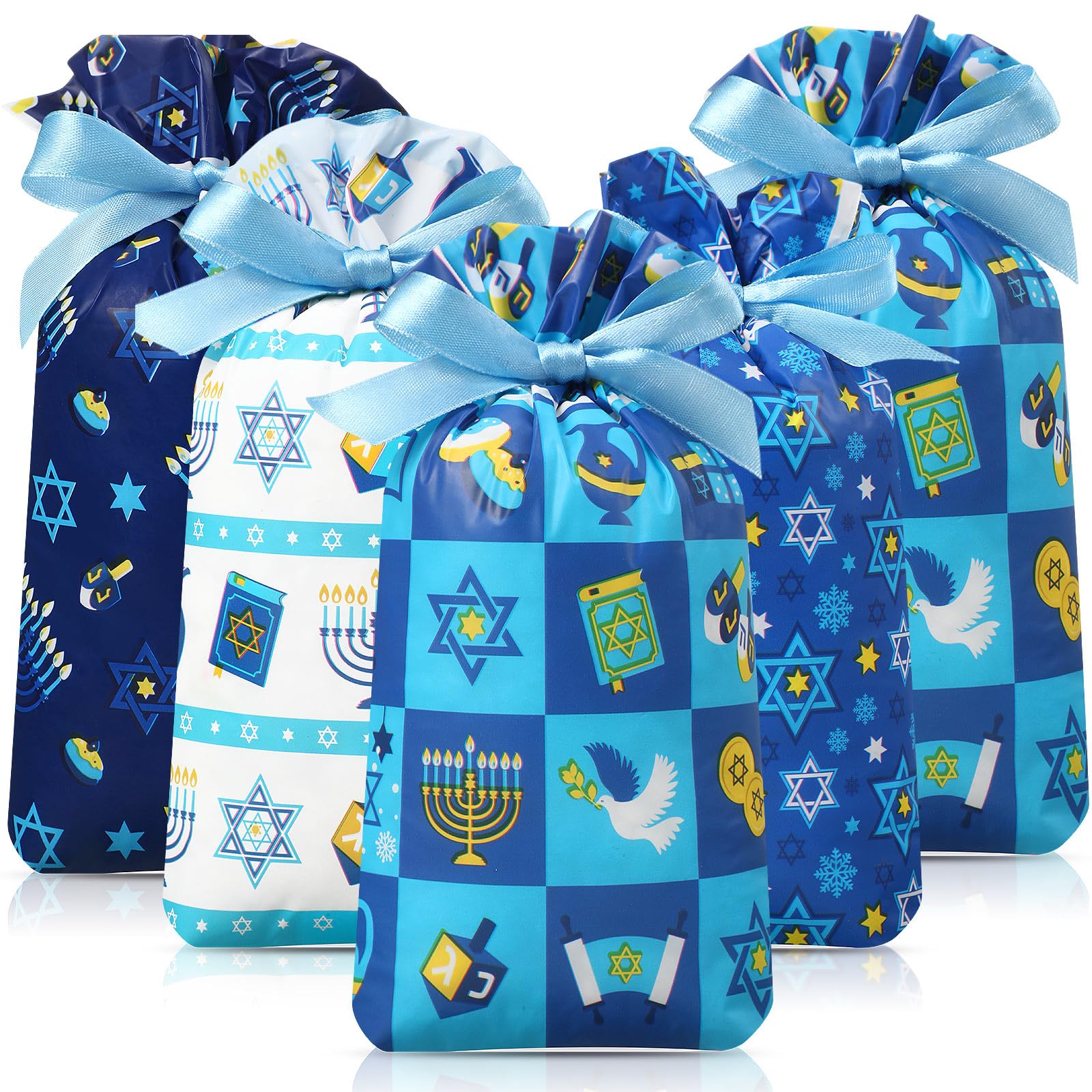Amazon.com: Pajean 48 Pcs Hanukkah Gift Bag Bulk Hanukkah Drawstring ...