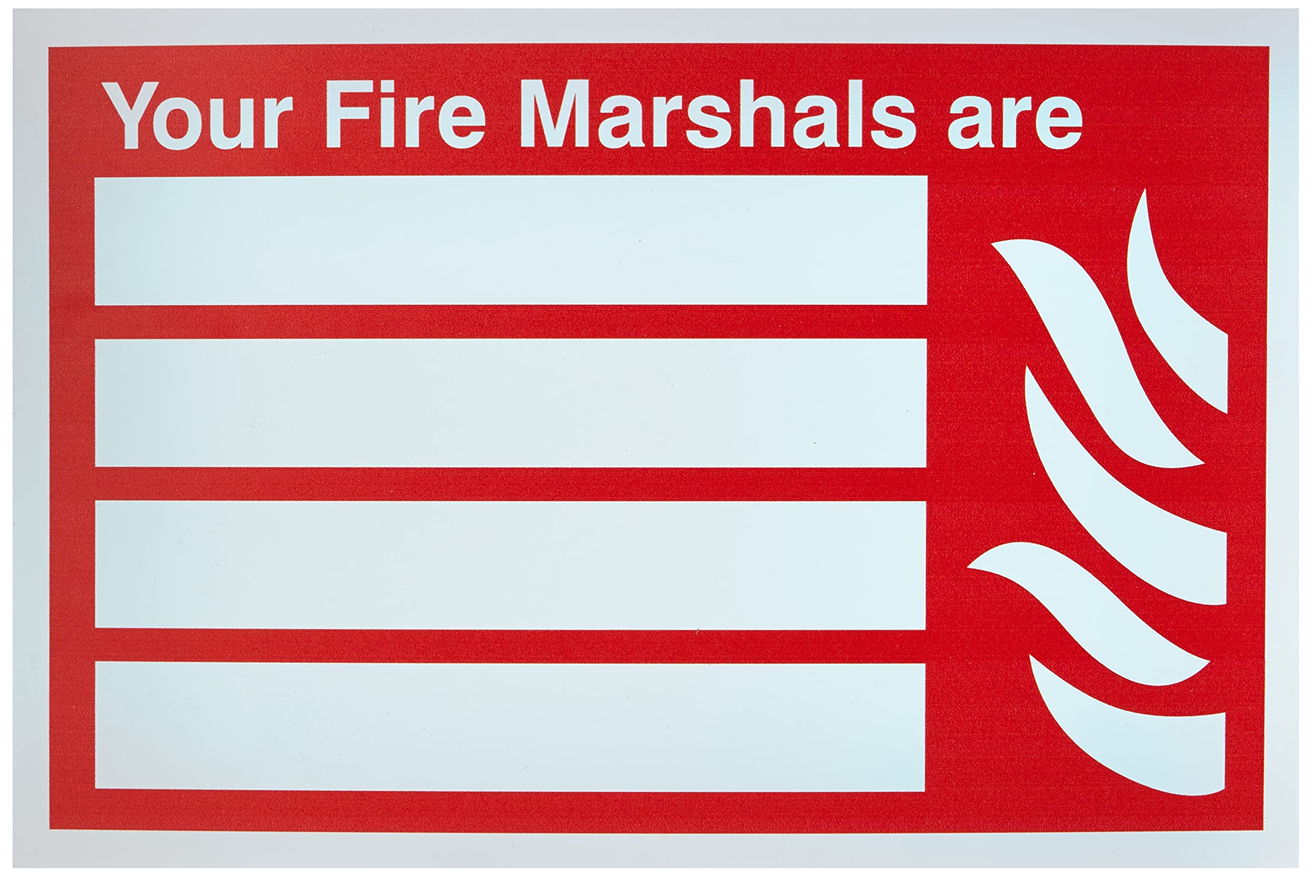 Seco Your Fire Marshals are & Fire Sign, 300mm x 200mm - 1mm Semi Rigid ...