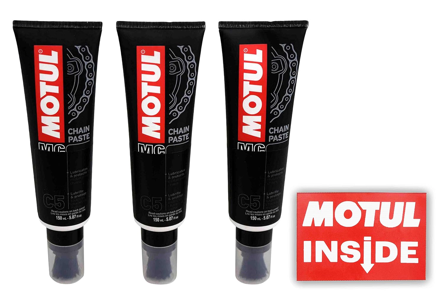 Amazon.com: Motul 106513 C5 Chain Paste 3 Pack with No-Mess Applicator ...