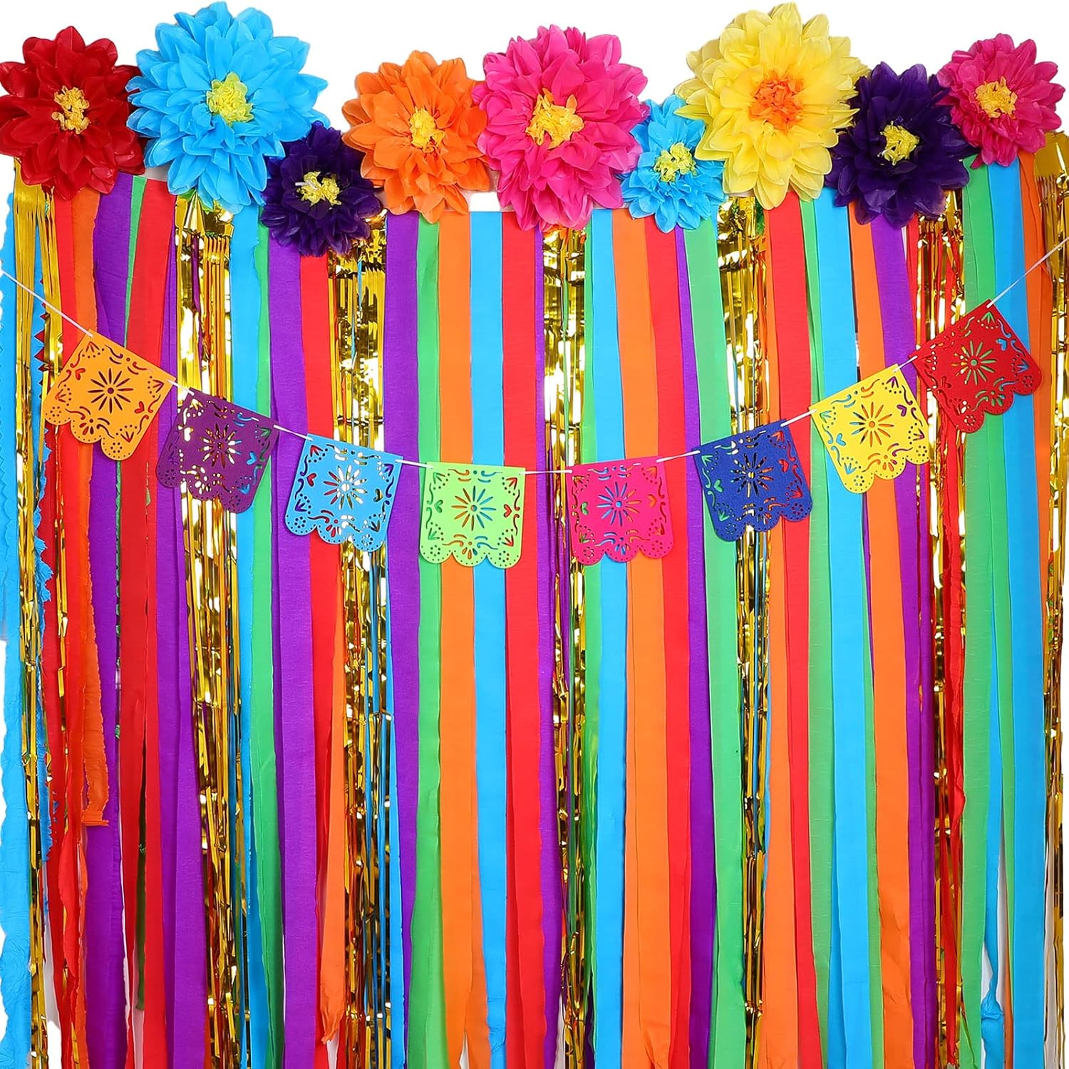 Amazon.com: 16 Pcs Mexican Paper Flowers Mexican Party Decorations ...