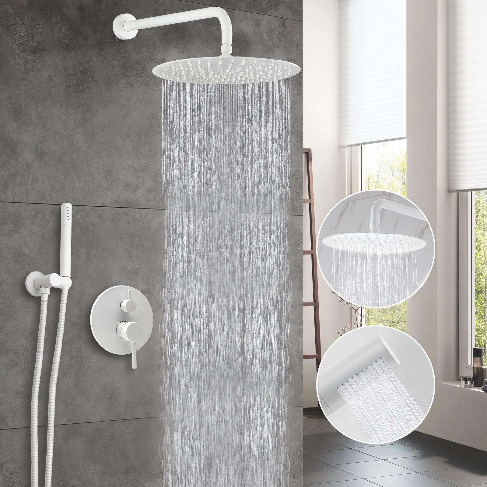 Rainfall Shower Head and Handheld Sprayer,Wall Mounted Sprayer, Shower ...