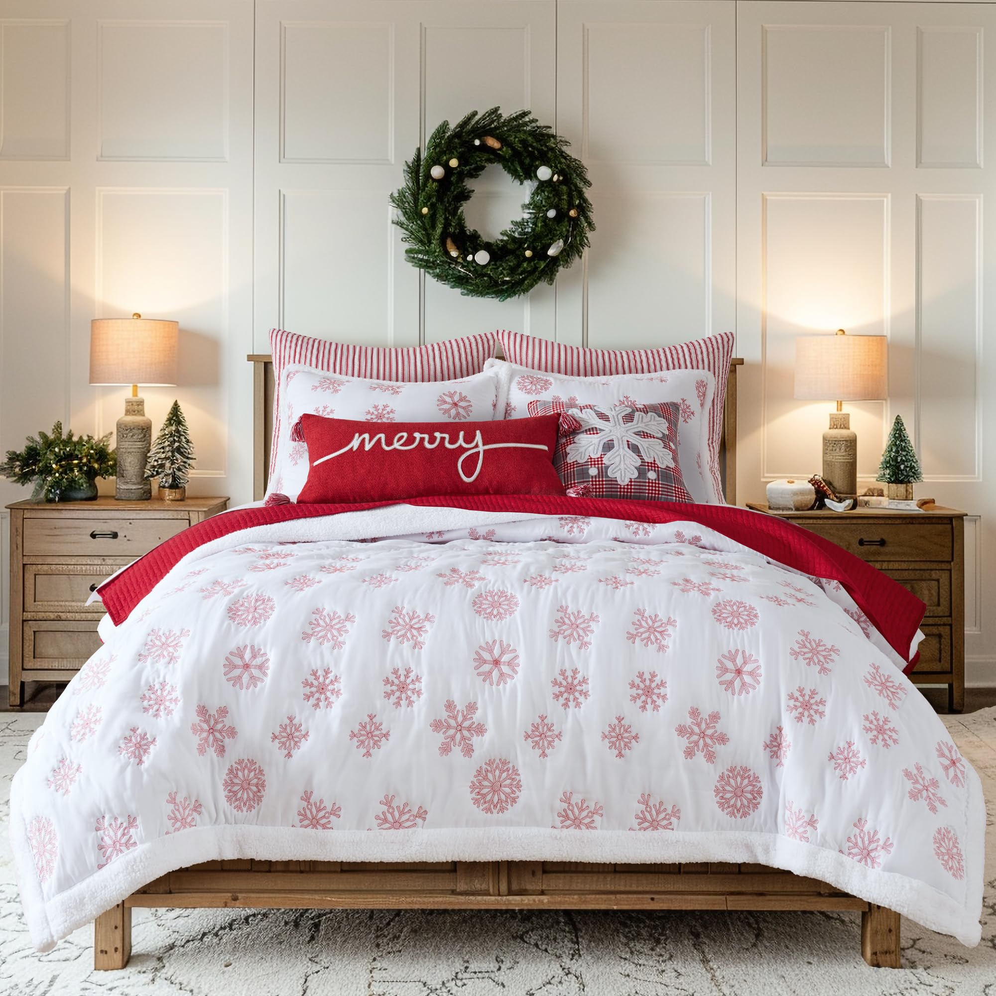 Queen Size Quilt Luxury Snowflake Quilted Comforter Queen - Lightweight ...