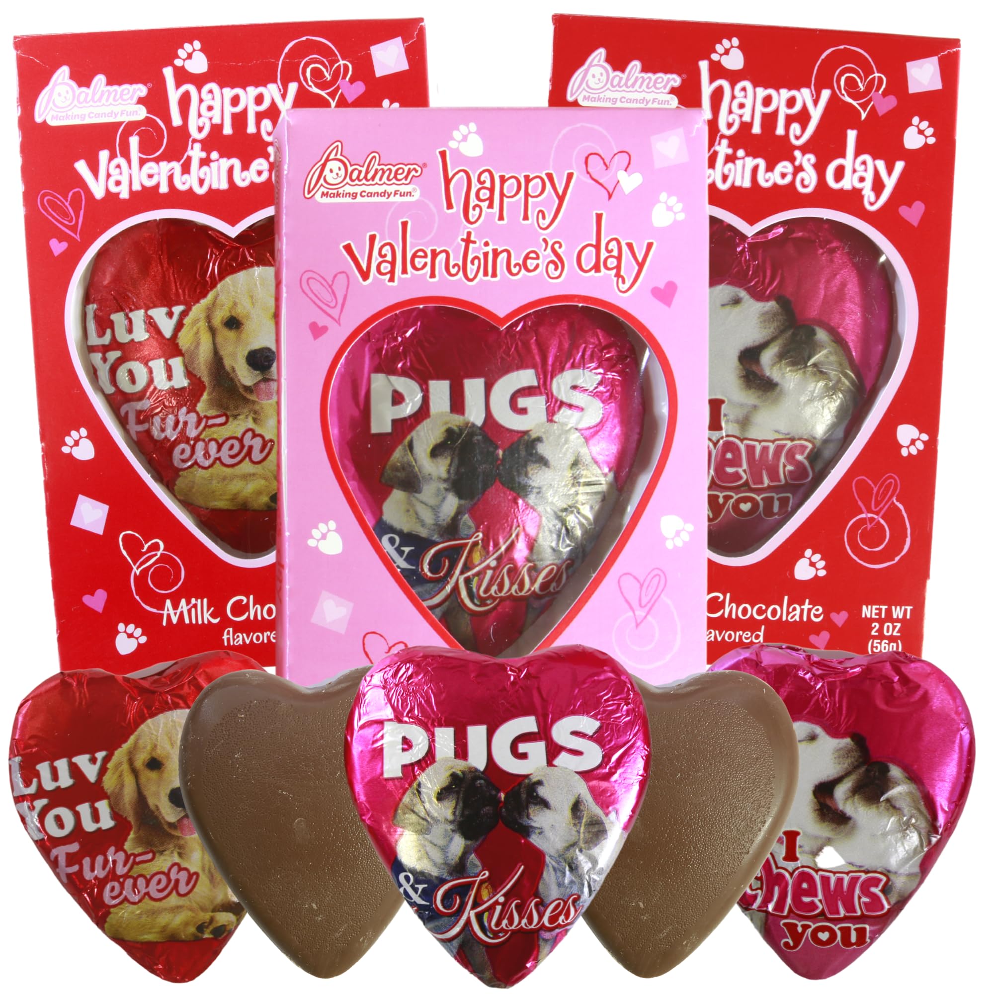 Amazon.com : Needzo Pugs, Golden Retriever, and Labrador Valentine's ...