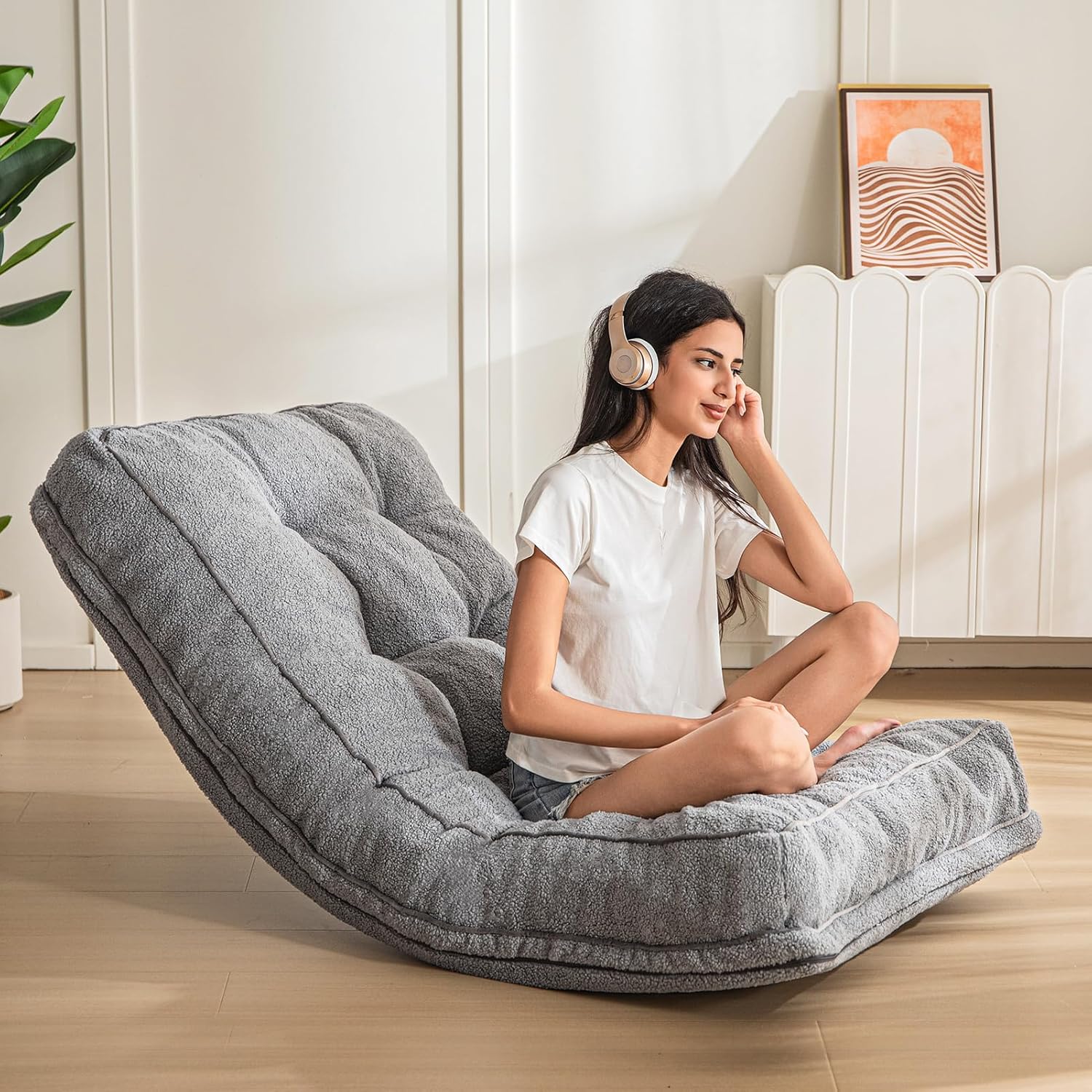 Amazon.com: MAXYOYO Floor Rocking Chair, Upholstered Glider Rocker ...