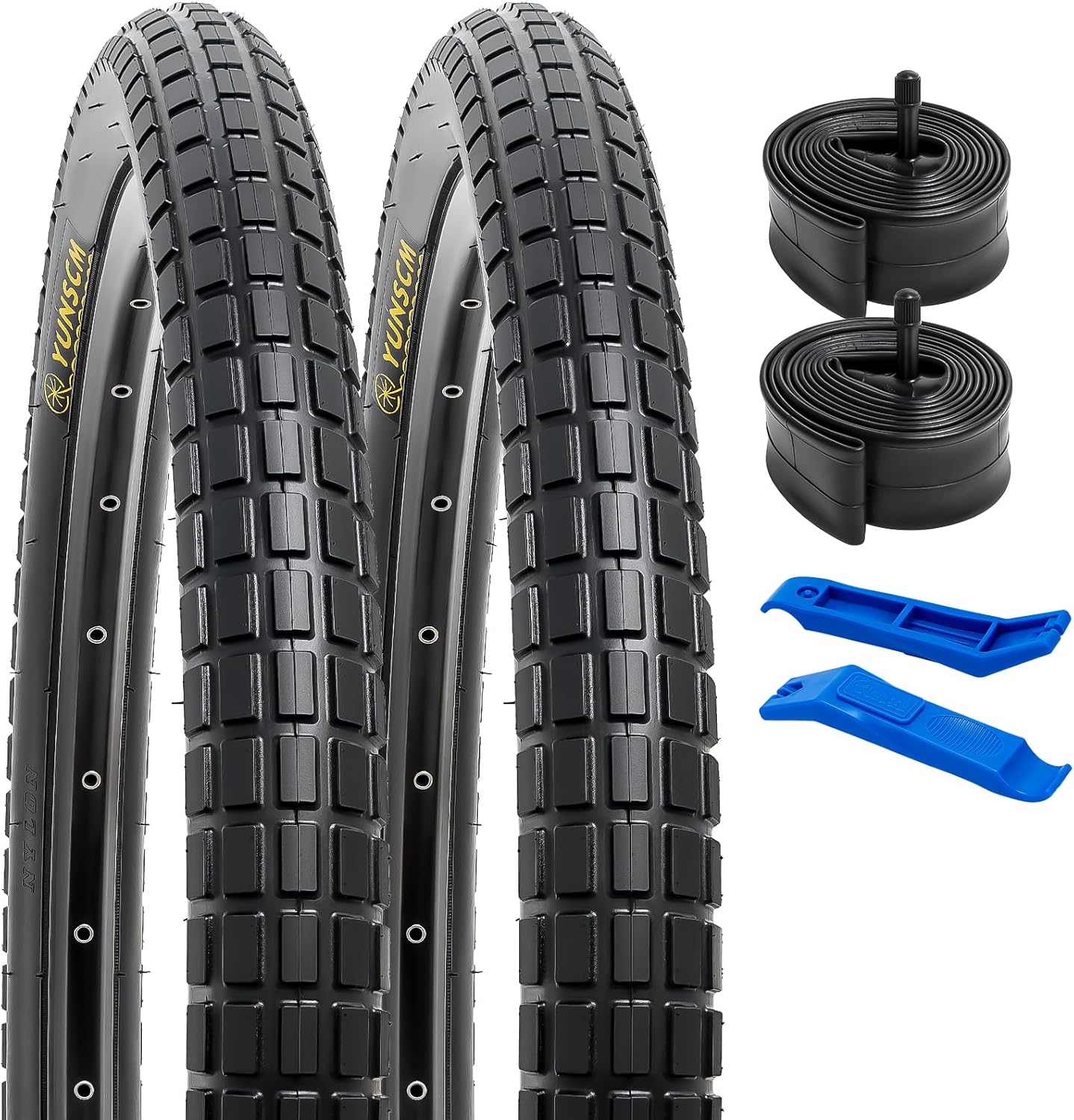 Amazon.com : YUNSCM 2-PCS 26" Bike Tires 26x2.125/57-559 and 26" Bike Tubes Schrader Valve ...