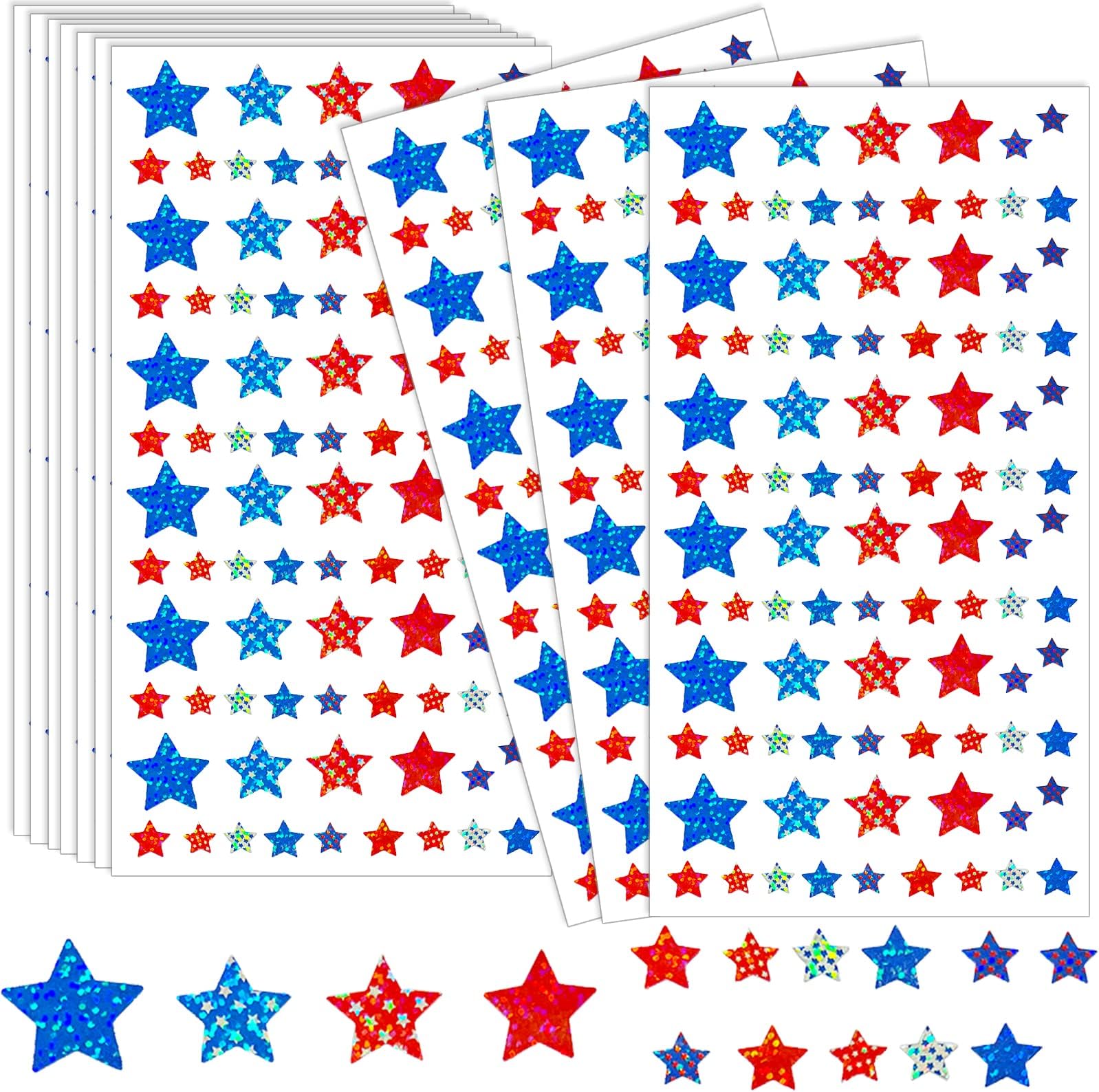 Amazon.com: 1800PCS Patriotic Star Sticker 4th of July Stars Decals ...