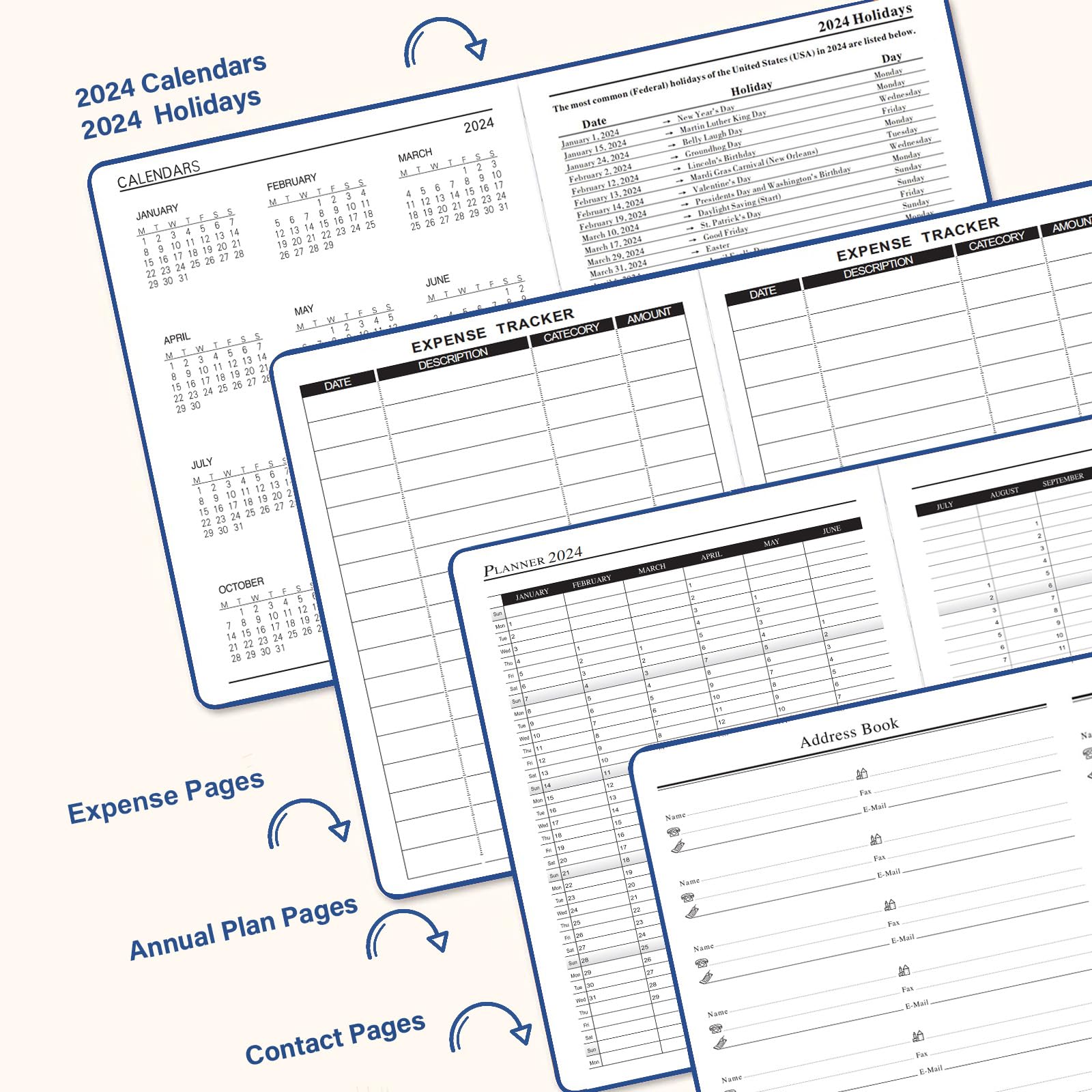 Snapklik.com : Daily Planner 2024, Calendar 2024 Planner