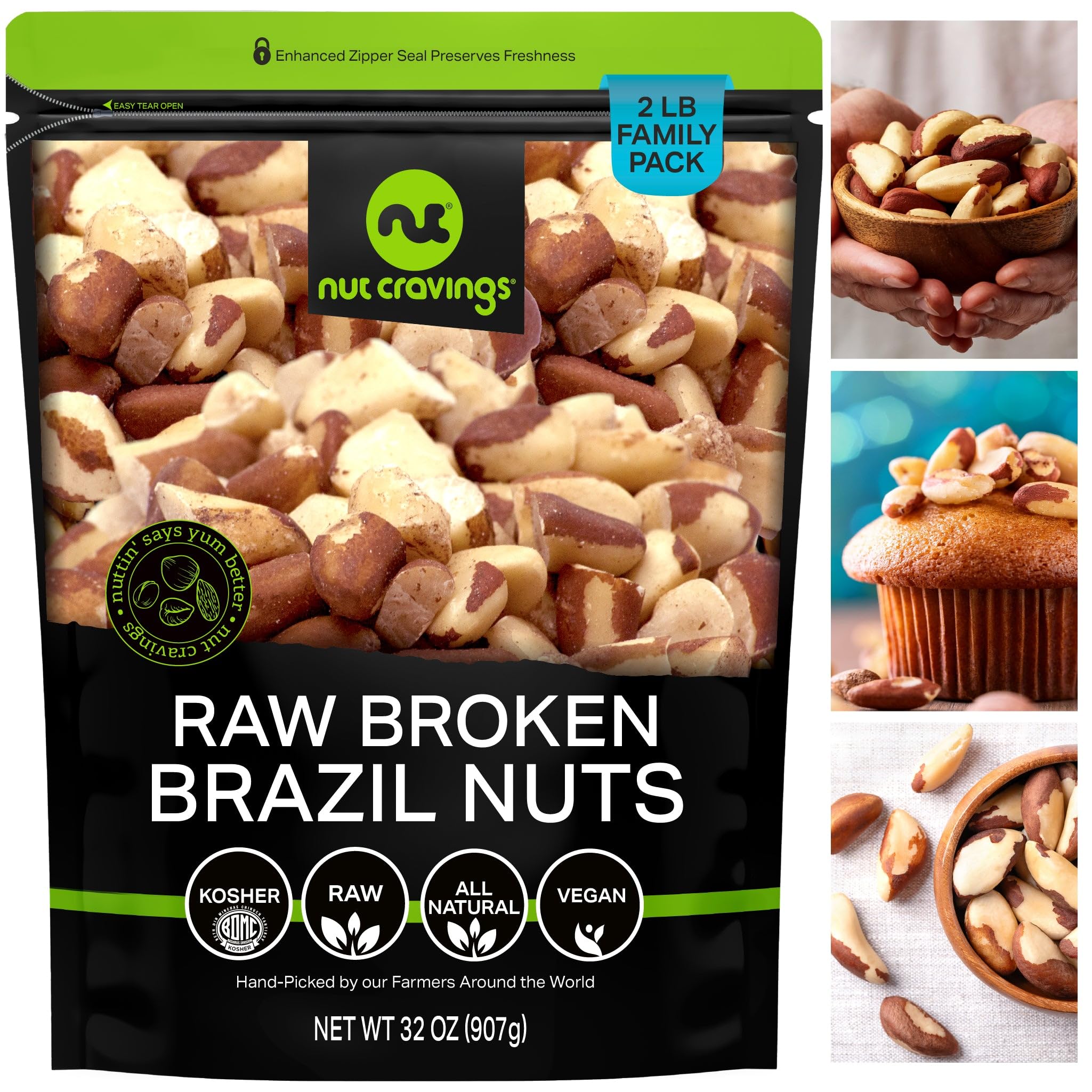 Amazon.com: NUT CRAVINGS - Raw Broken Brazil Nuts, Unsalted, No Shell, Whole, (32oz - 2 LB) Bulk ...