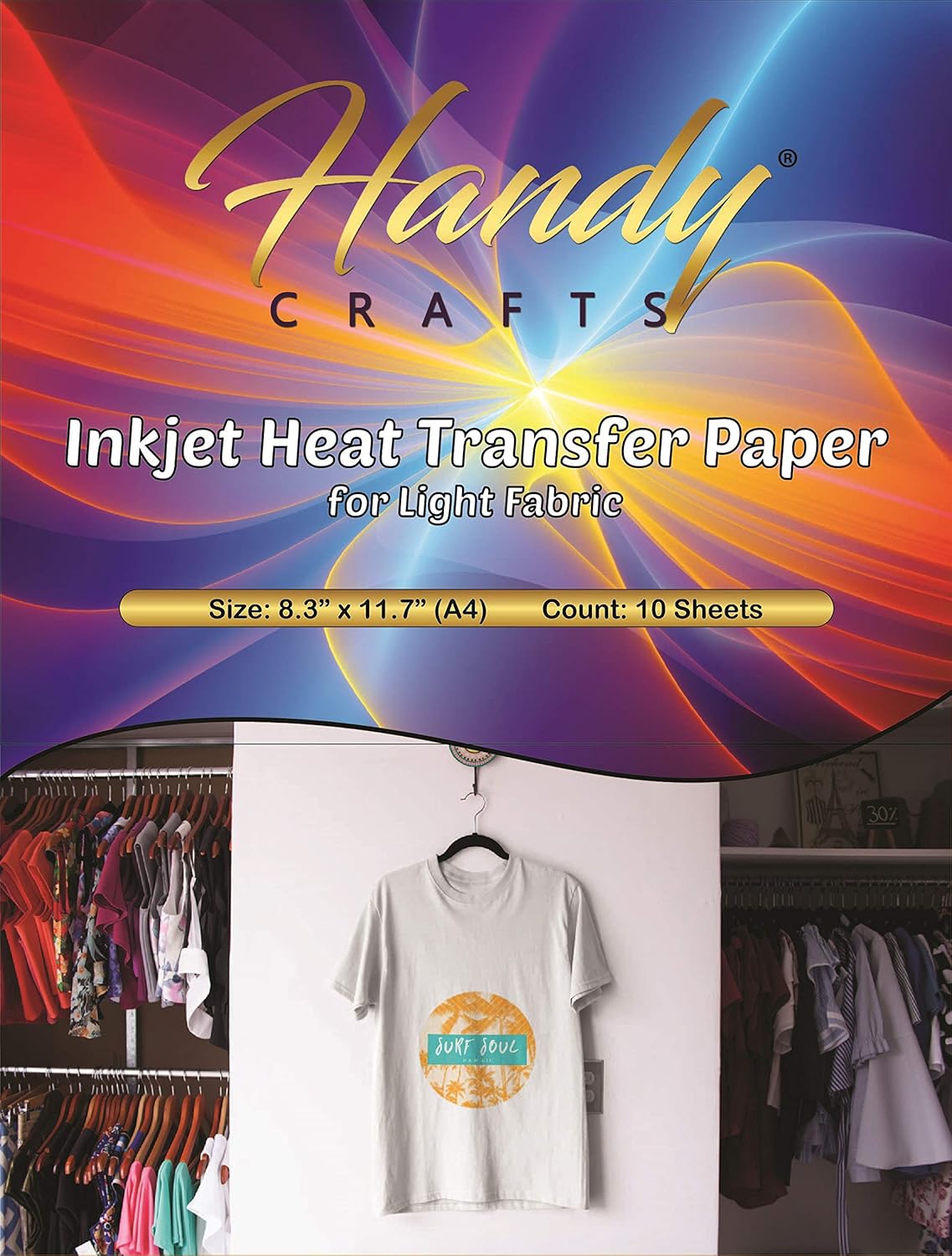 Amazon.com: Handy Crafts Inkjet Heat Transfer Paper for Light Fabric, 8 ...