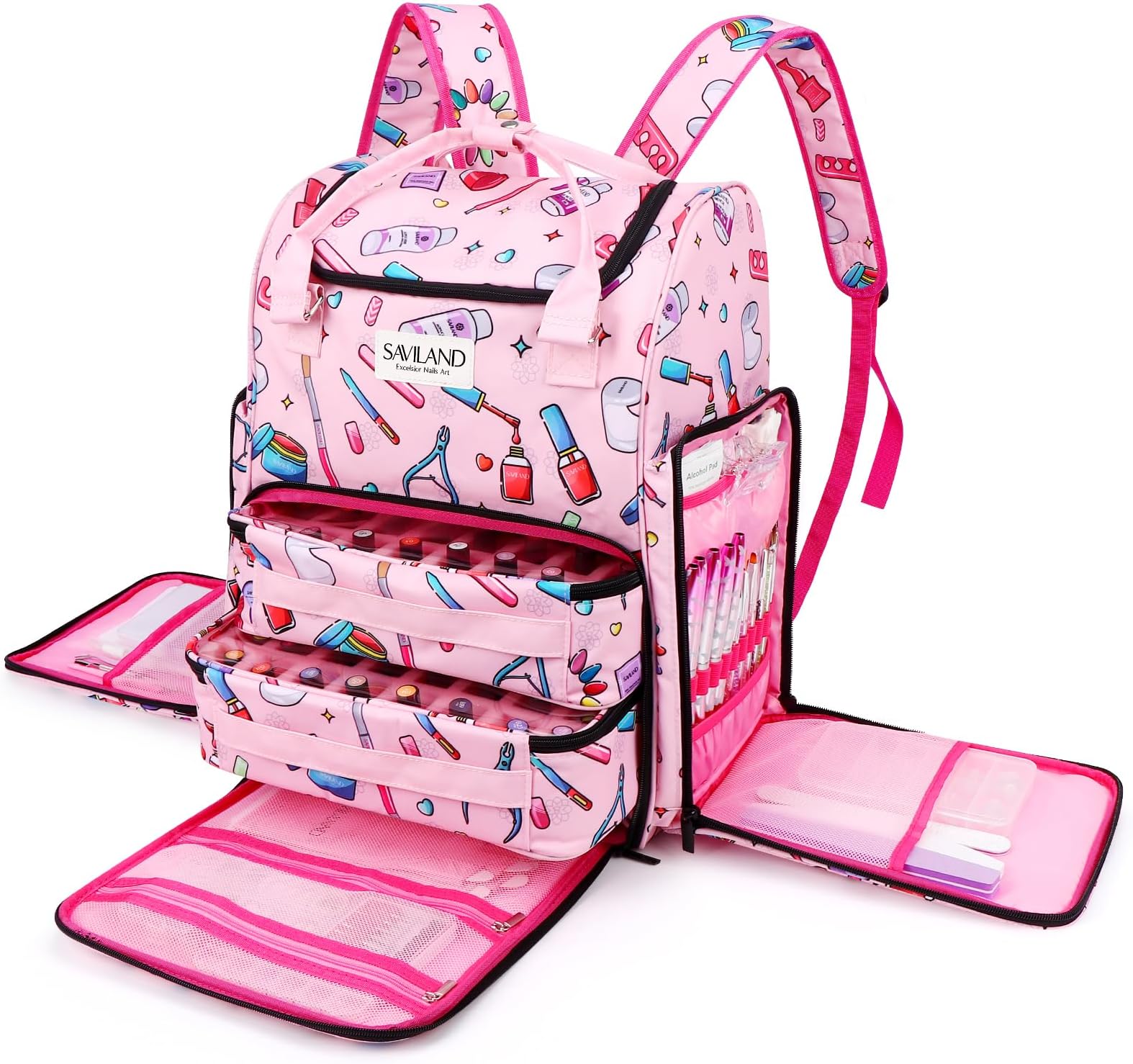 Amazon.com: SAVILAND Nail Polish Organizer Bag: 33L Large Nail ...