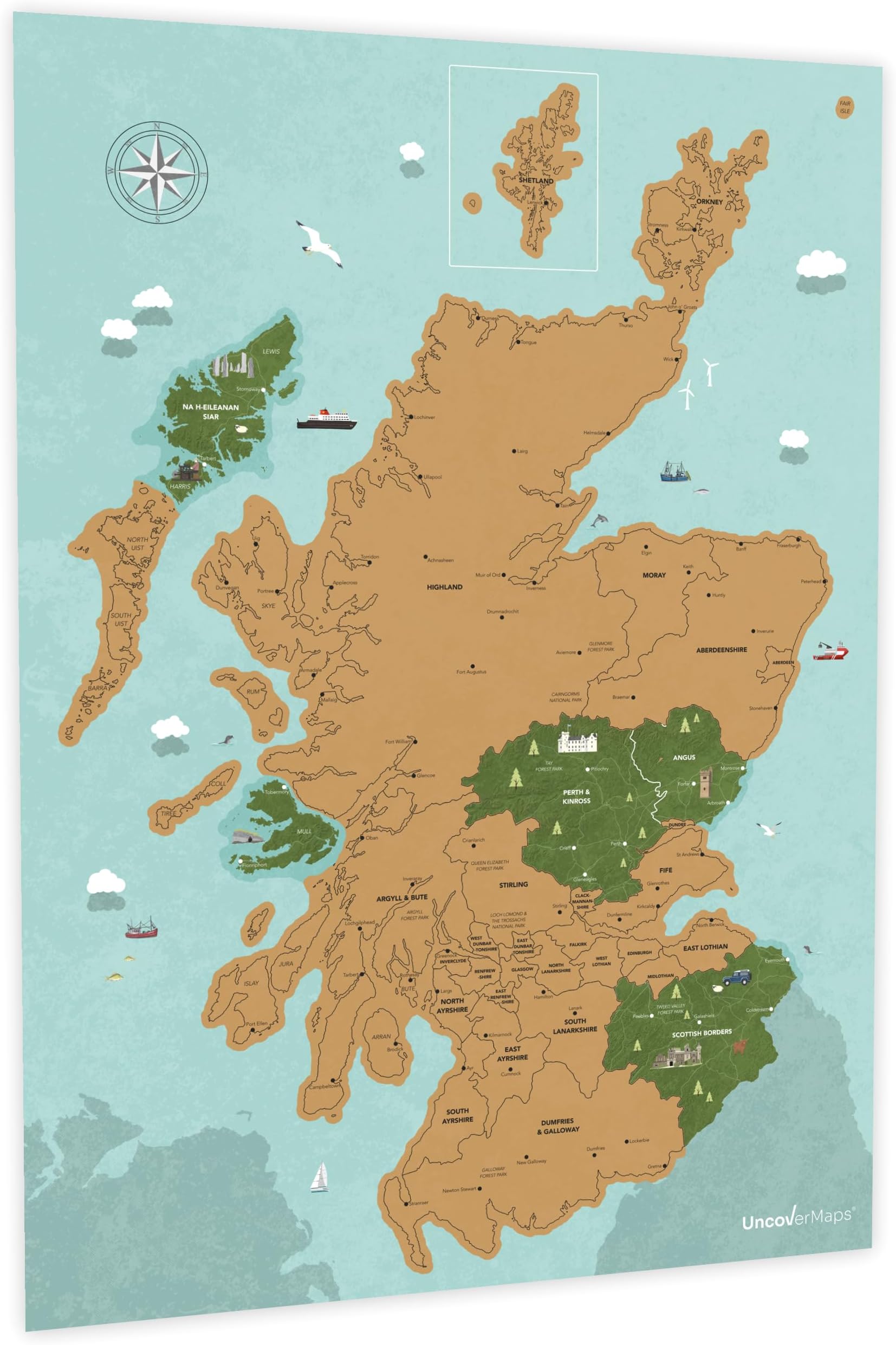 Munro Map with Munro Tick-List Scotland Munro Bagging Map : GuideUs ...