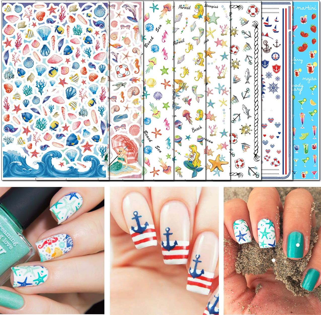 Amazon.com: TailaiMei 1768 Pieces 60 Designs French Manicure Nail ...