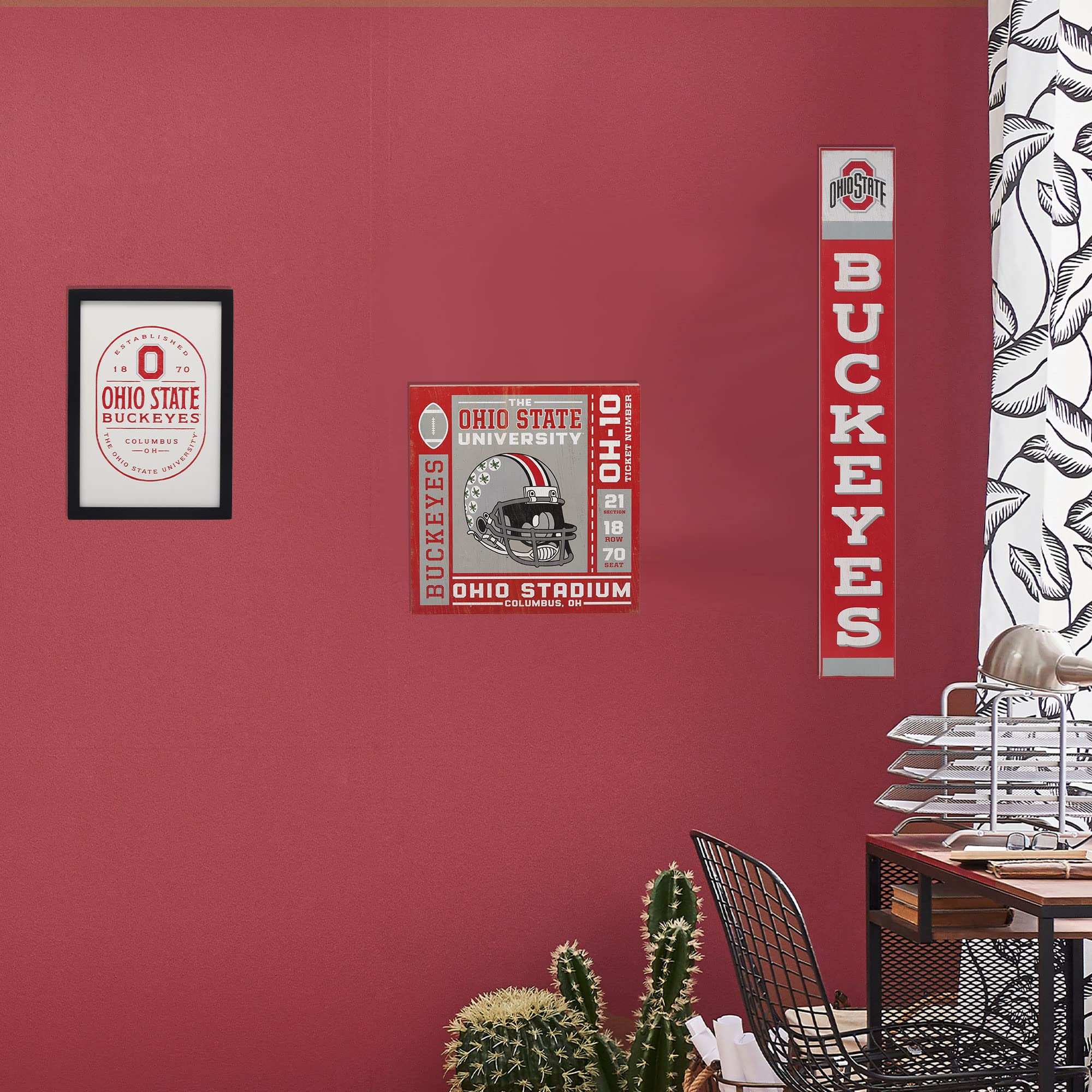 Open Road Brands Ohio State University Buckeyes Vertical Wood Wall ...