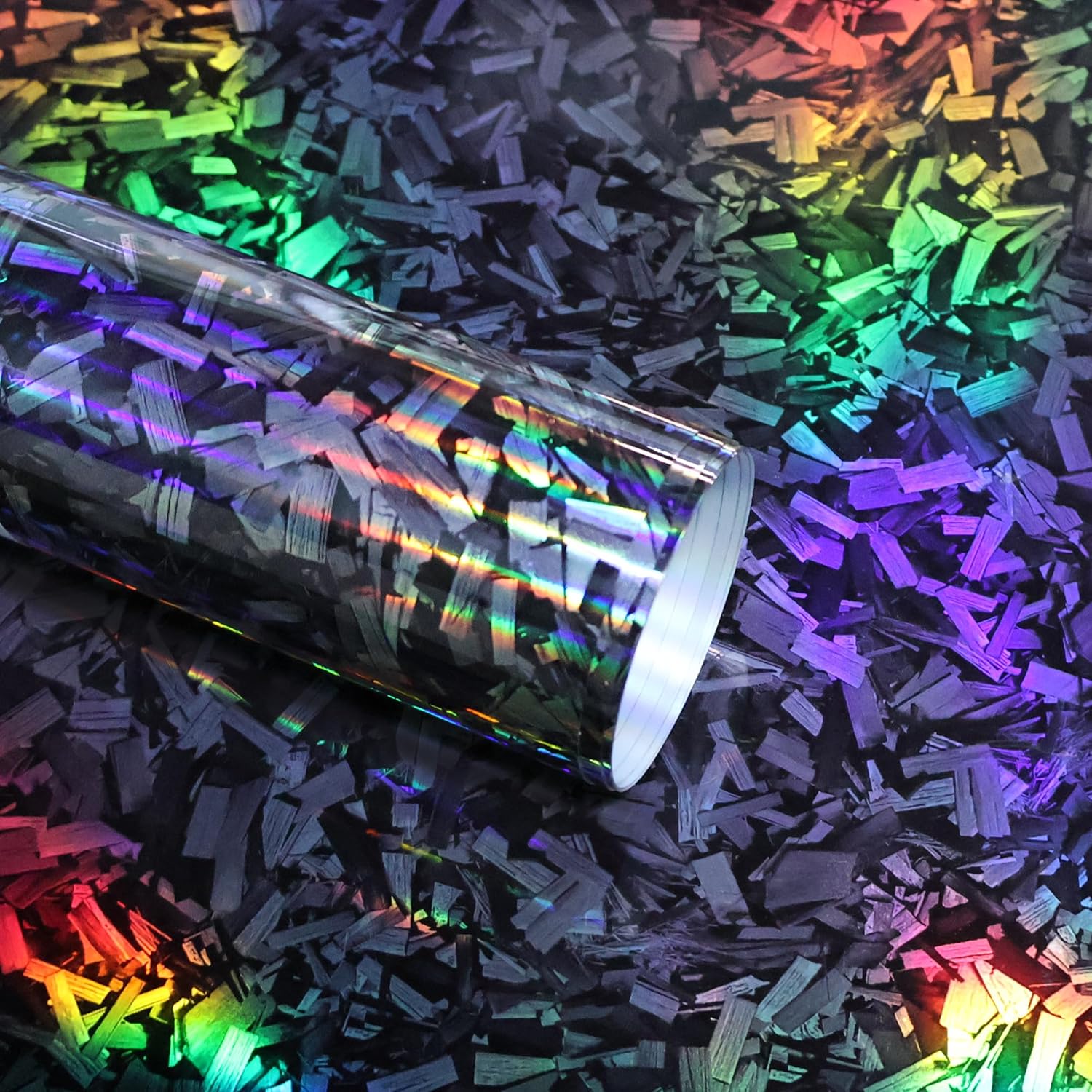 Amazon.com: Lypumso Holographic Forged Carbon Fiber Vinyl Wraps, Silver ...