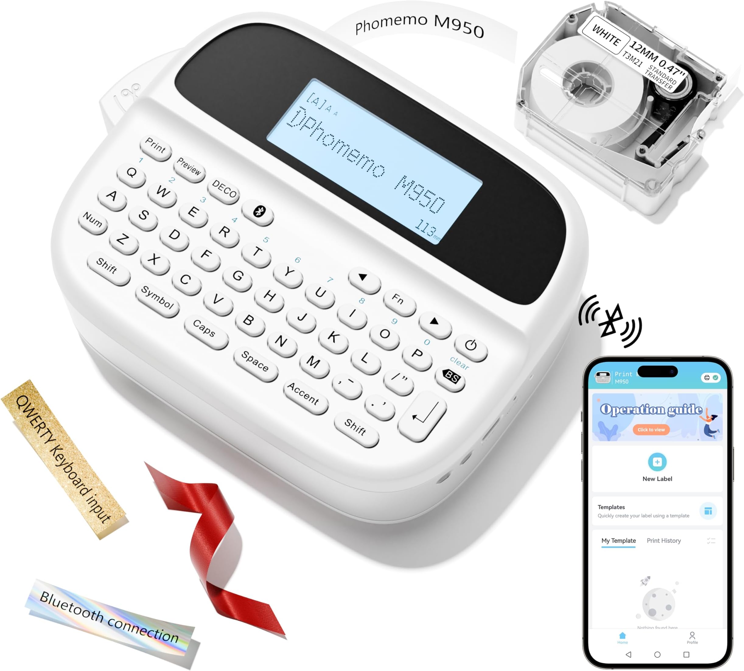 Amazon.com : Phomemo Label Maker M950-Bluetooth Rechargeable Label ...