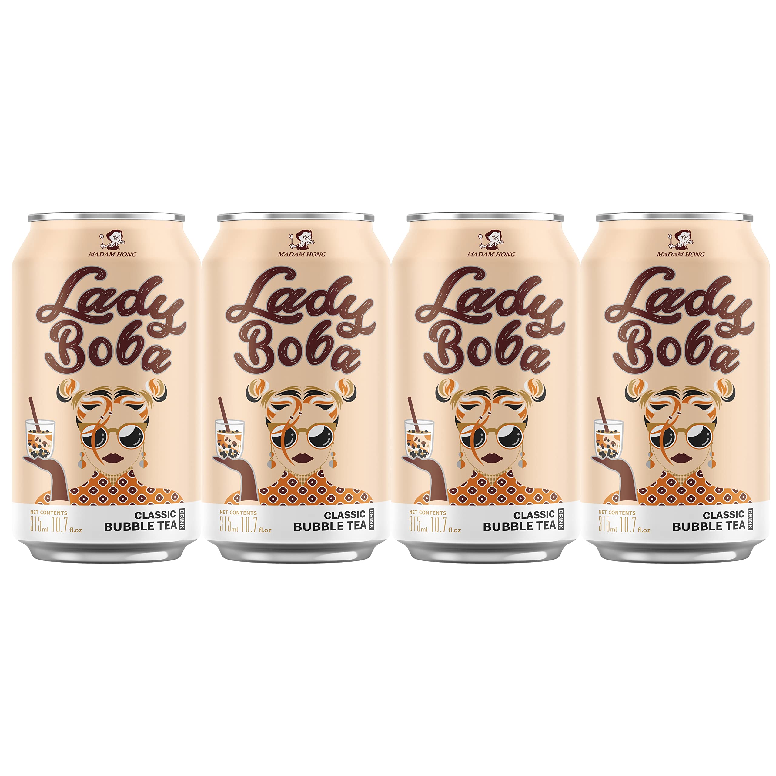 Buy (Pack of 4) Lady Boba 4 Cans. Milk Bubble Tea with Boba Pearls in a ...